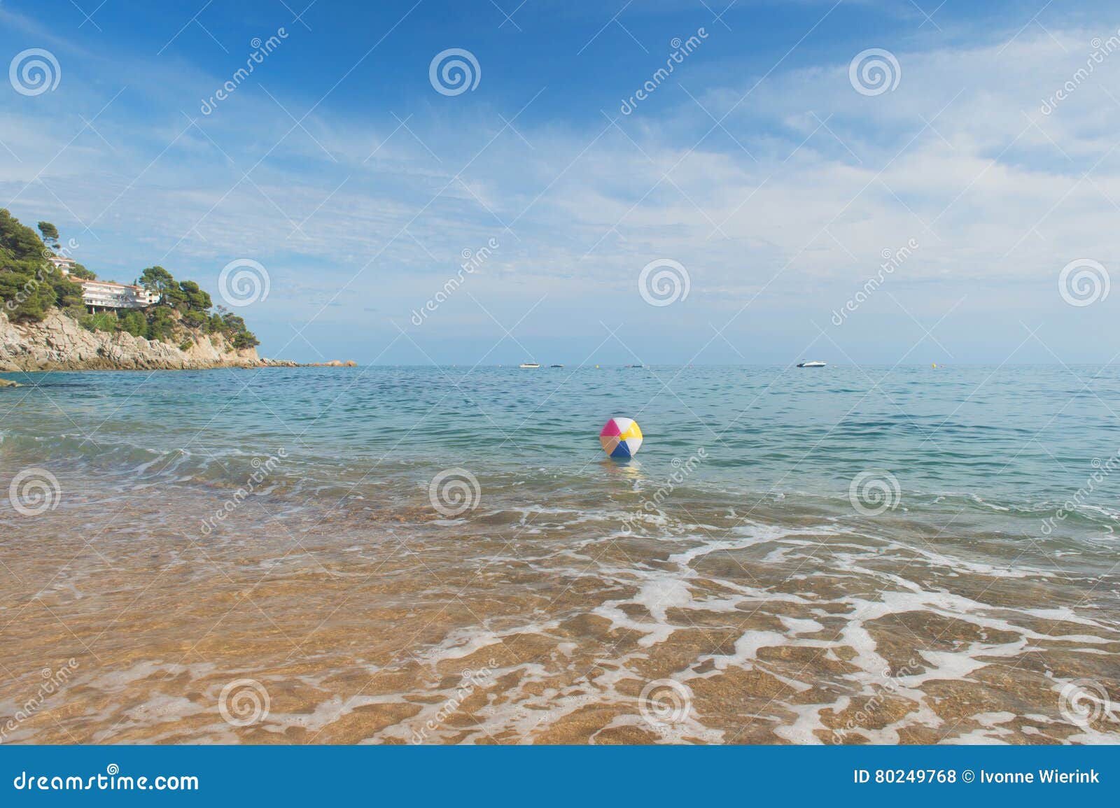 Beach ball in sea stock photo. Image of vacation, playing - 80249768