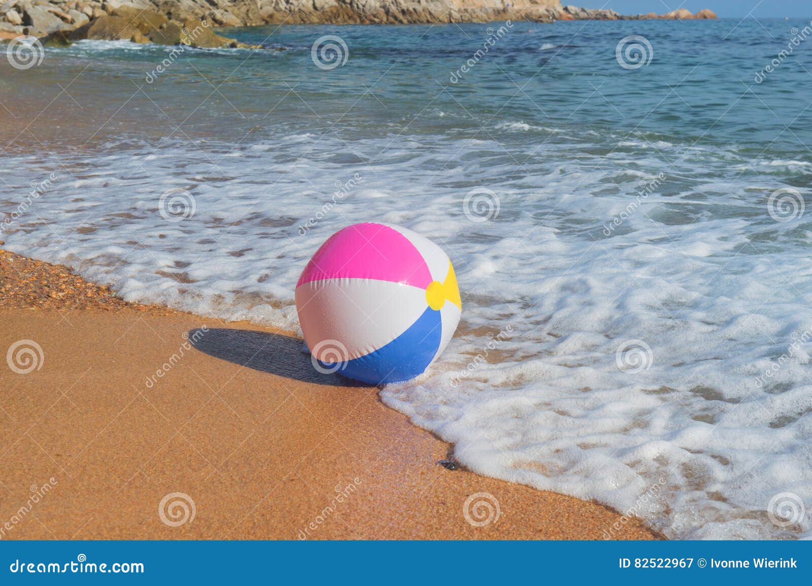 Beach ball in sea stock image. Image of plastic, water - 82522967