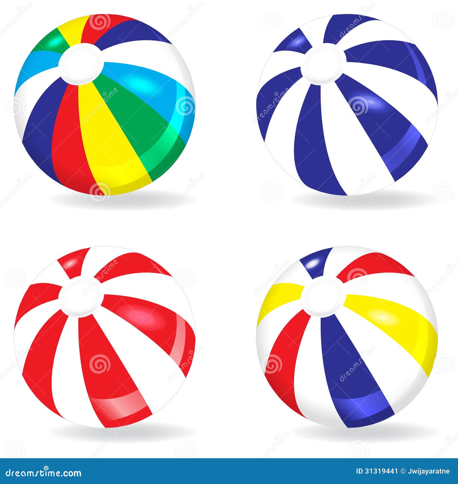 Beach ball set stock vector. Illustration of recreational - 31319441