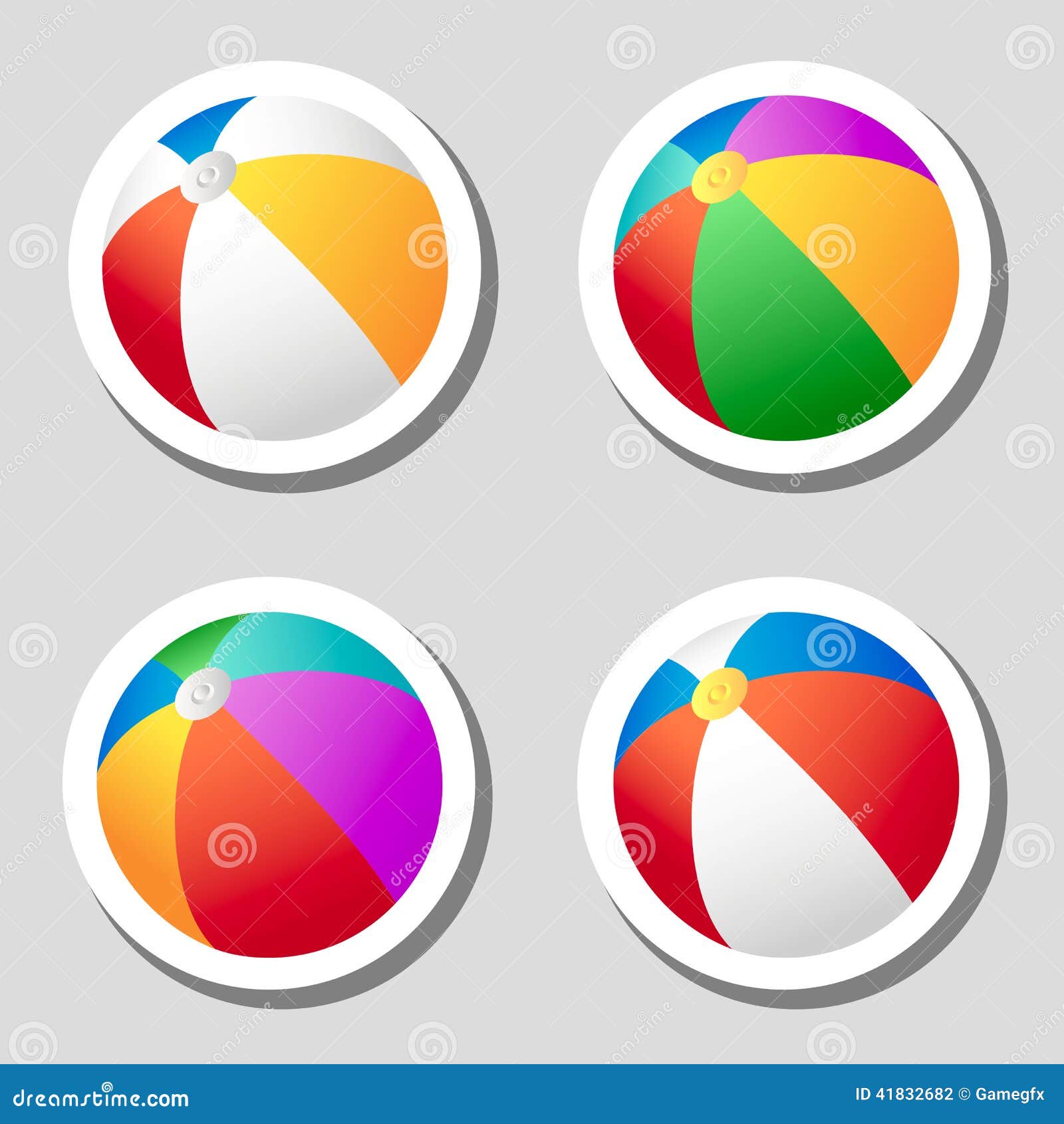 Beach ball stickers set stock vector. Illustration of symbol - 41832682