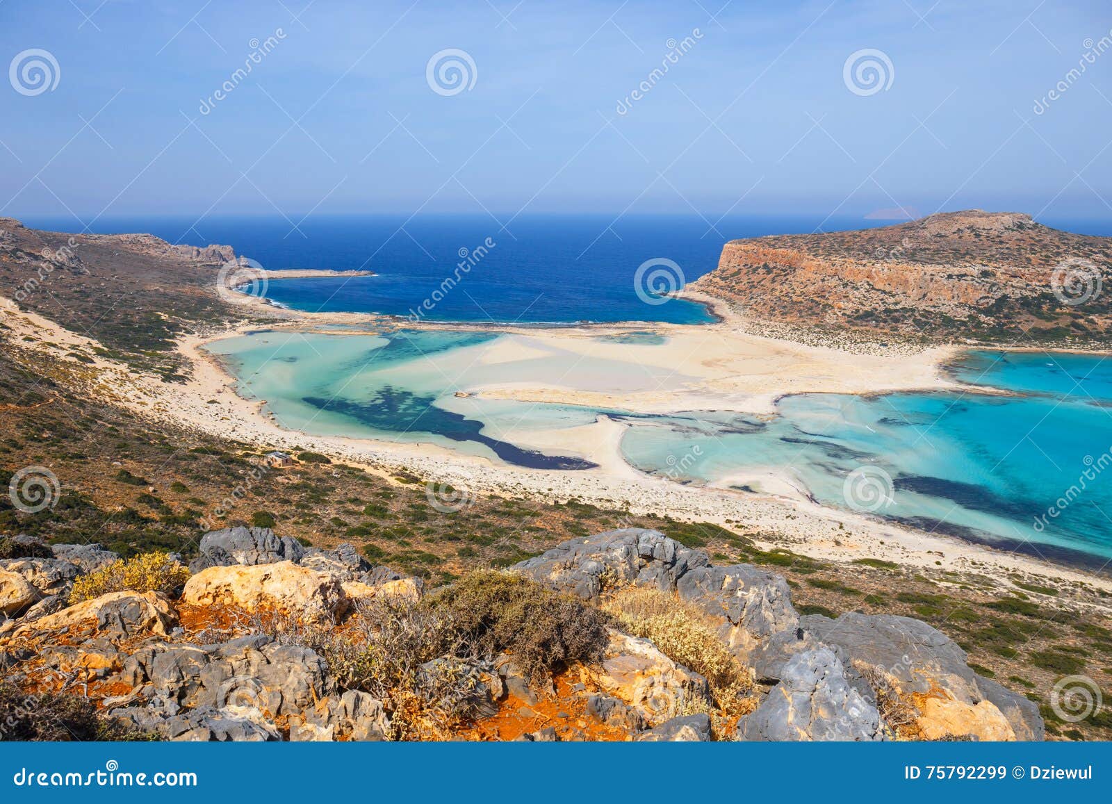 Beach in Balos Lagoon, Crete Stock Image - Image of greek, leisure ...