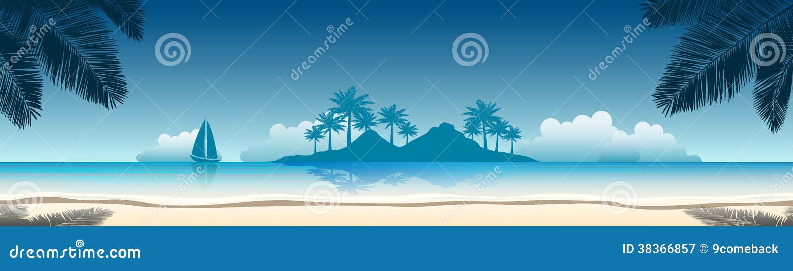 Beach banner stock vector. Illustration of beauty, tropical - 38366857