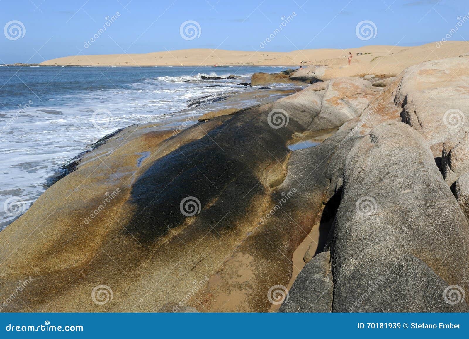 The Beach of Barra De Valizas Stock Image - Image of peaceful, dune ...