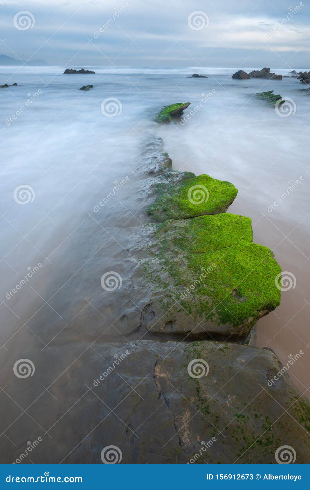 Beach of Barrika, Vizcaya, Spain Stock Image - Image of brico, seaweed ...