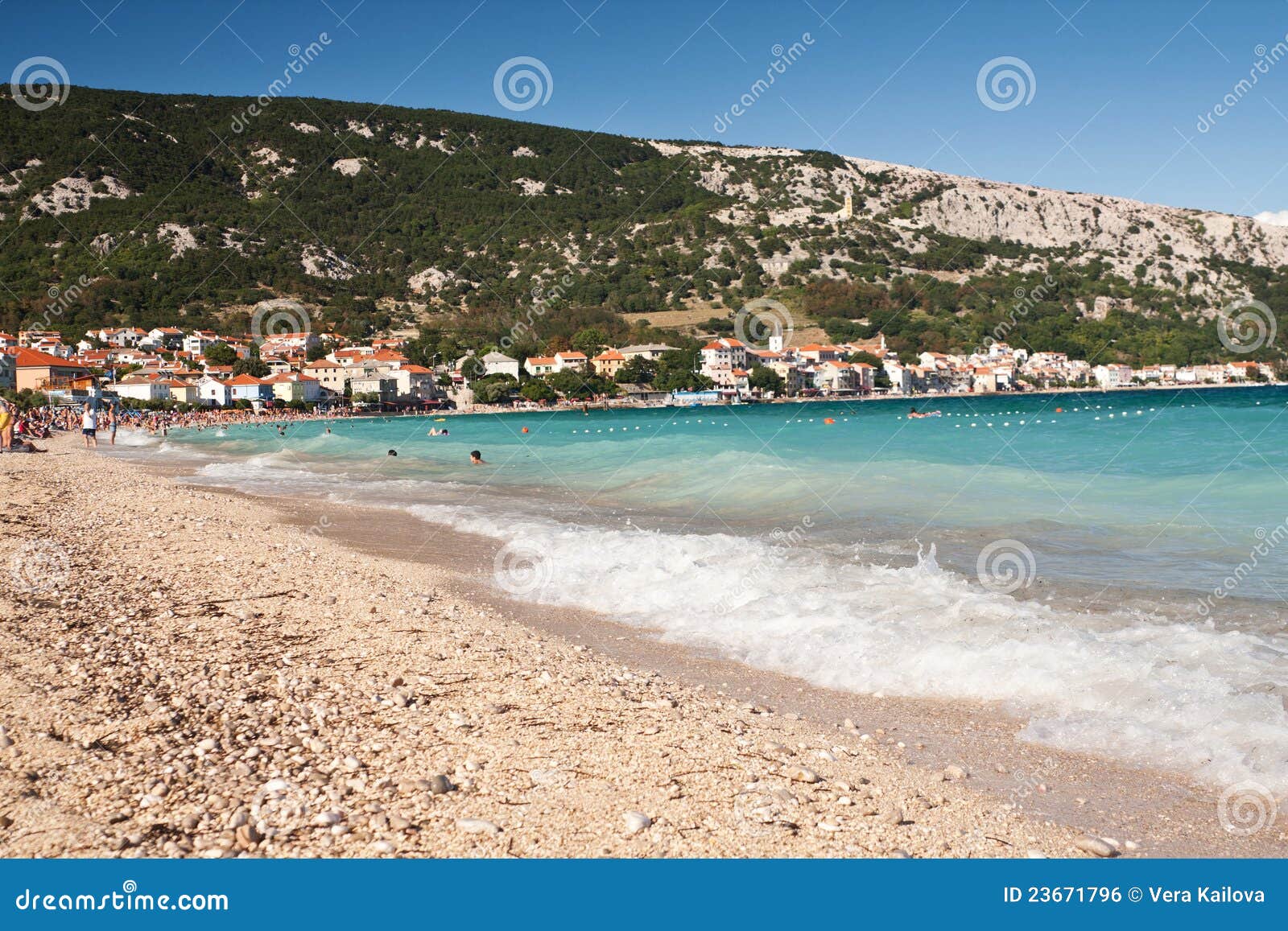 The Beach in Baska - Croatia Stock Photo - Image of croatia, island ...
