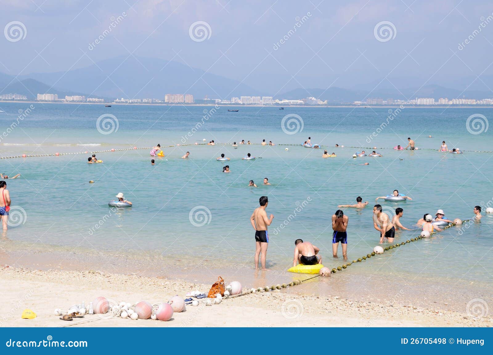 Beach Bathing Place in Sanya Editorial Stock Photo - Image of asian ...