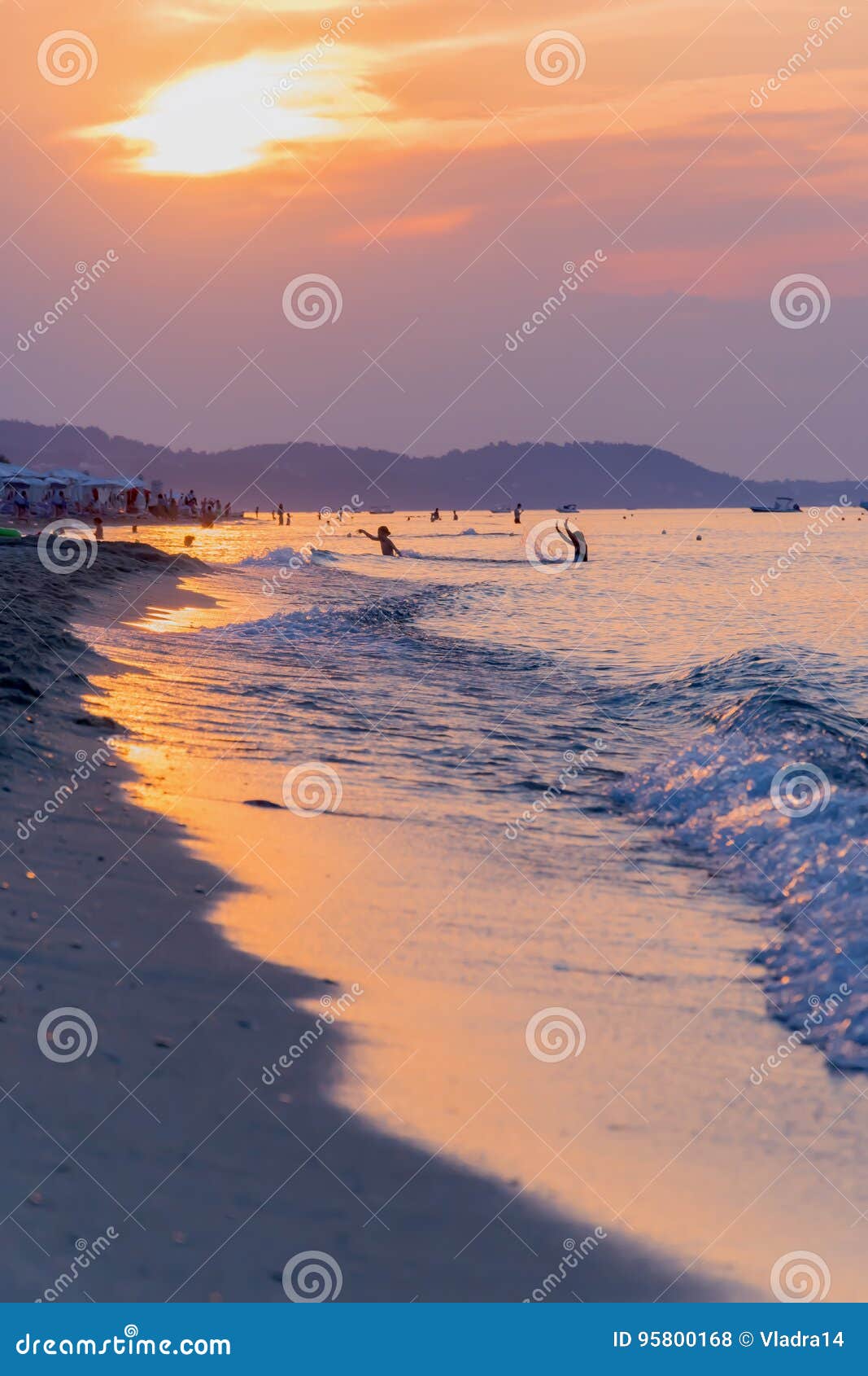 Beach bay sunset stock photo. Image of idyllic, nature - 95800168