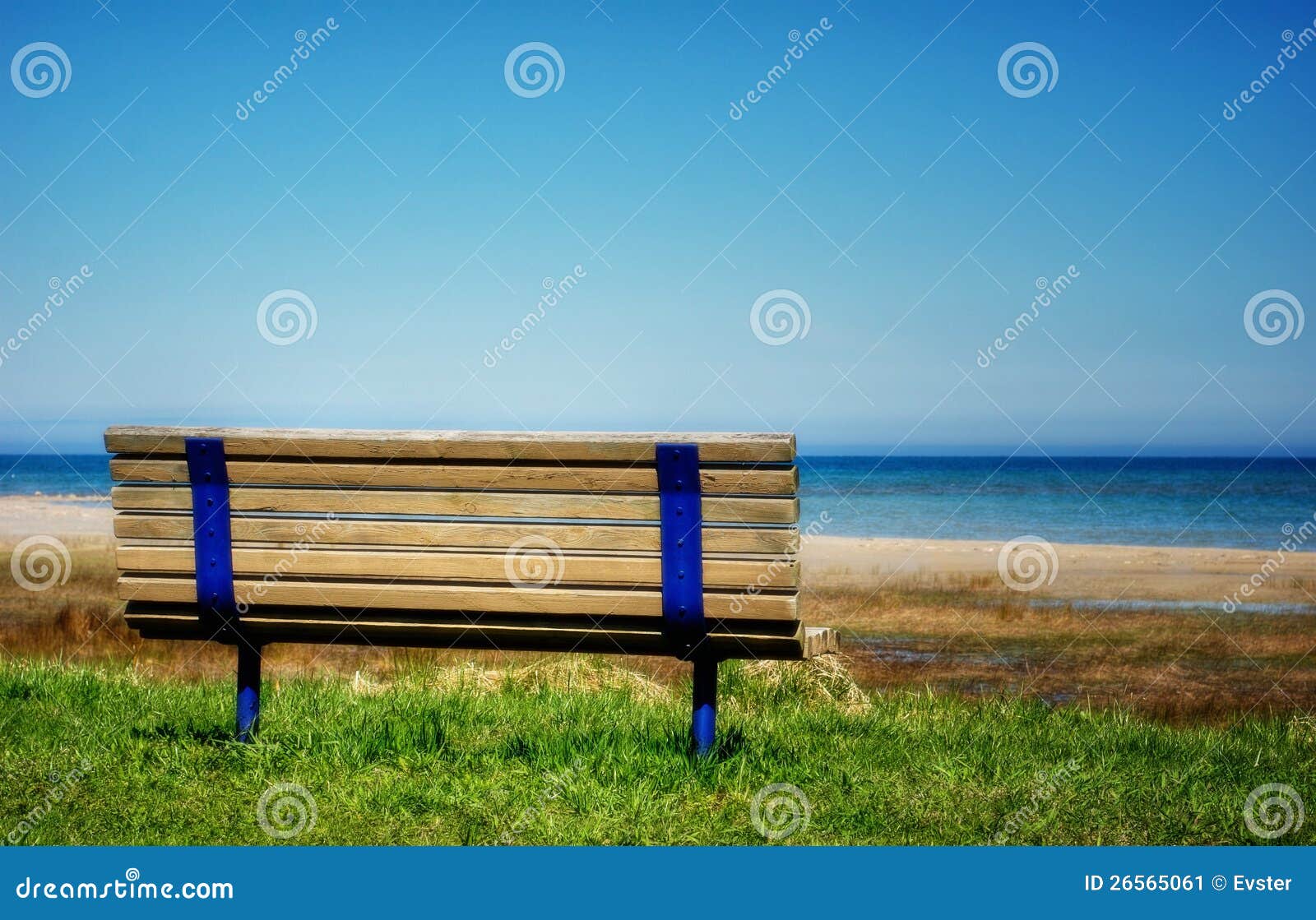 Beach Bench stock image. Image of water, view, sand, summer - 26565061