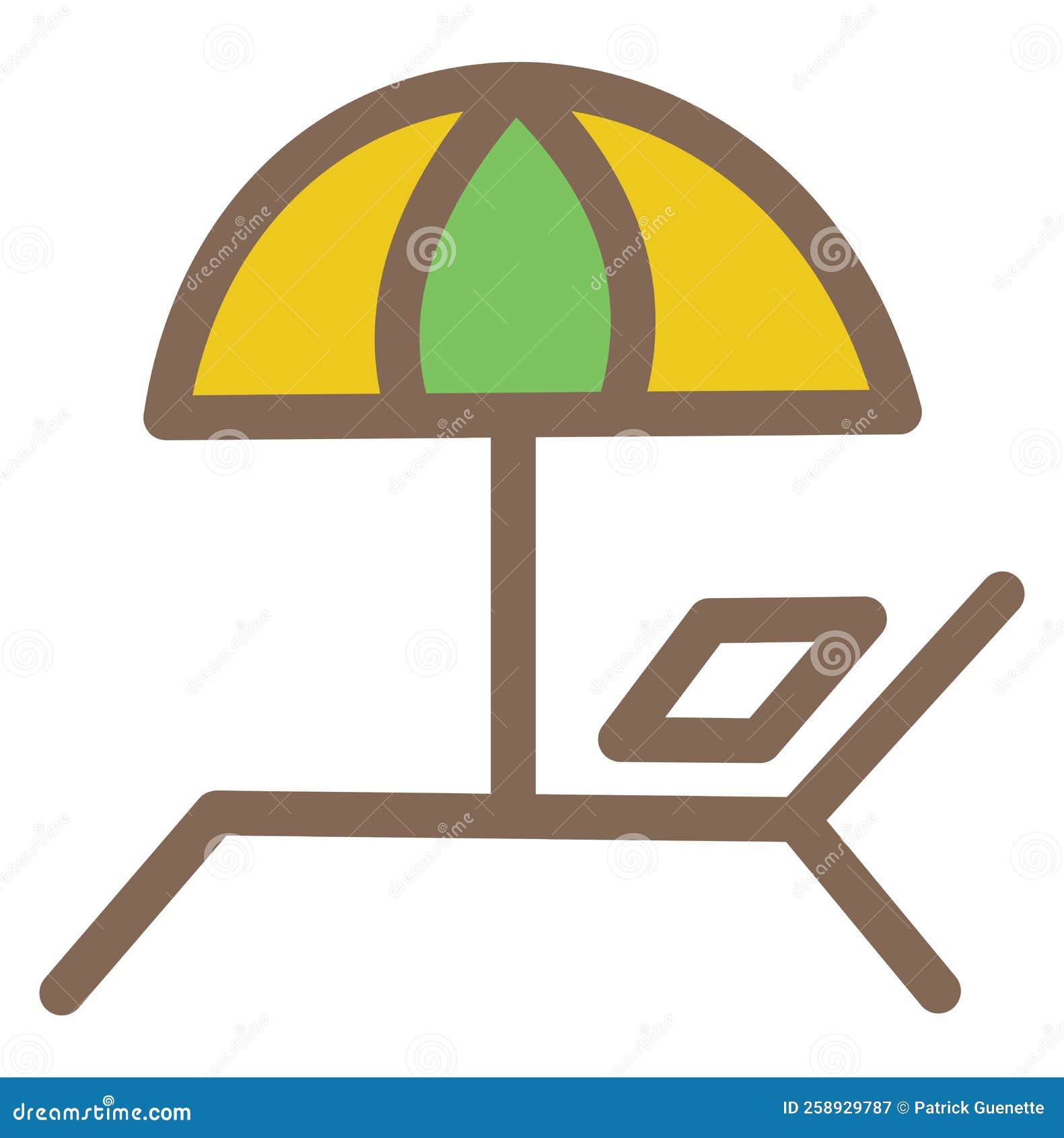Beach bench, icon stock vector. Illustration of armchair - 258929787