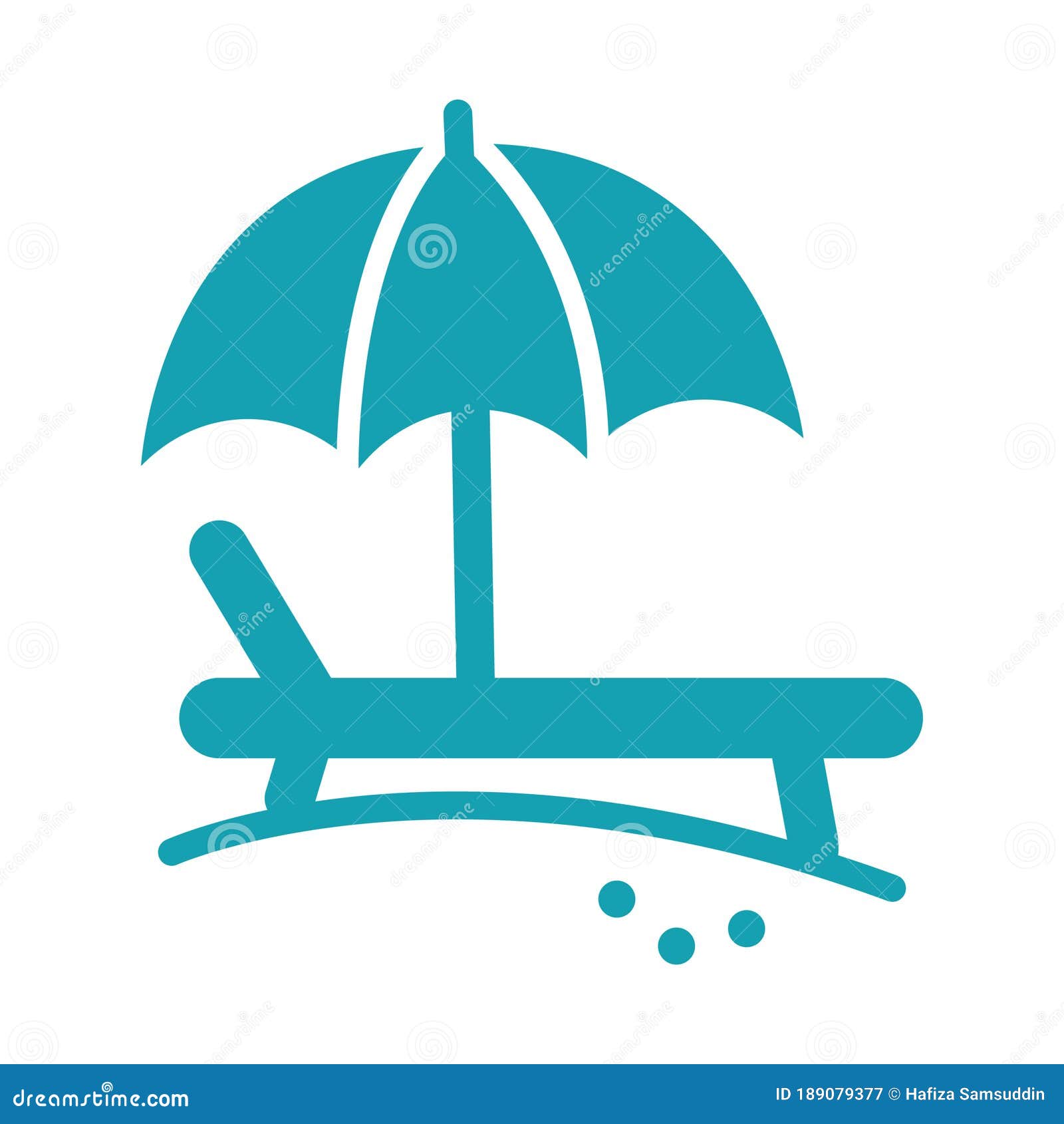 Beach Bench with Umbrella. Vector Illustration Decorative Design Stock ...