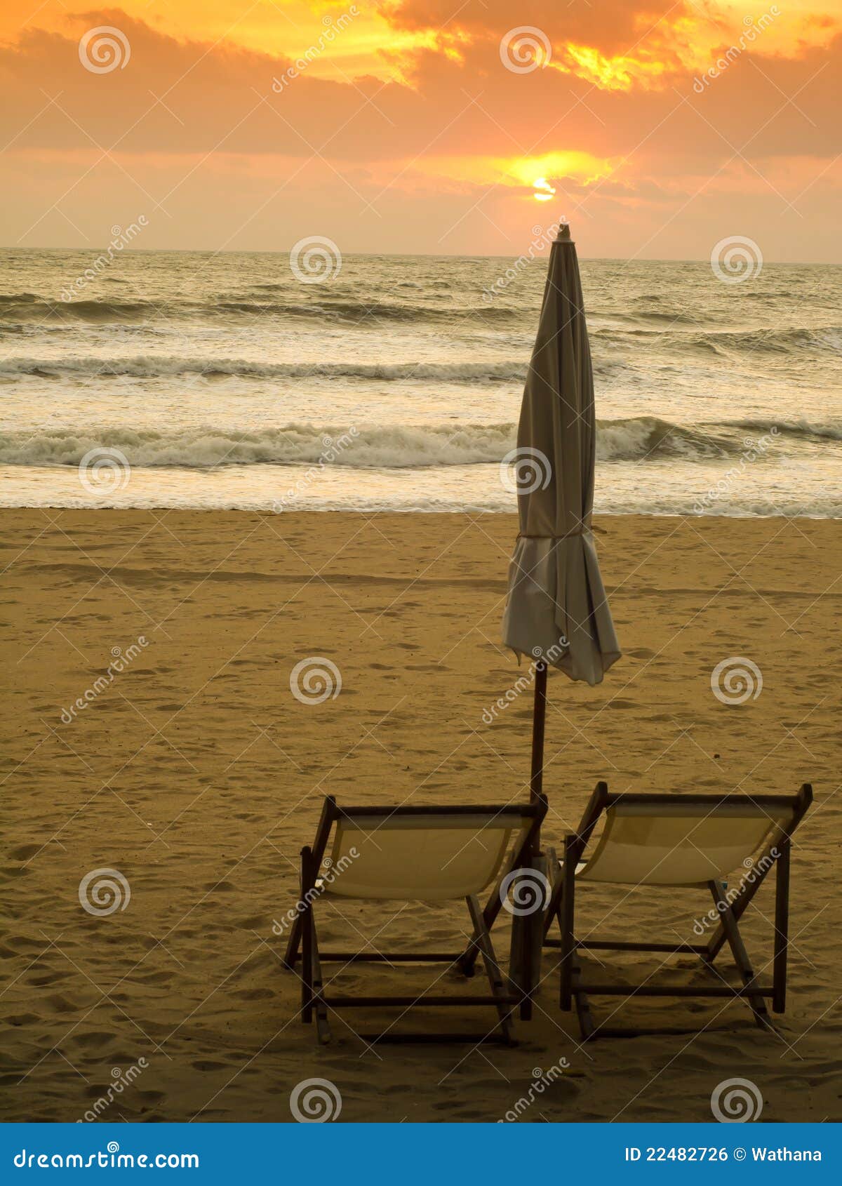 Beach Benches & Sunset stock photo. Image of recreation - 22482726