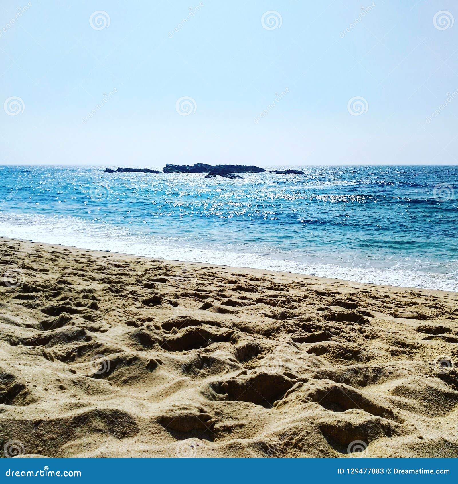 Beach stock image. Image of island, sand, beach, blue - 129477883