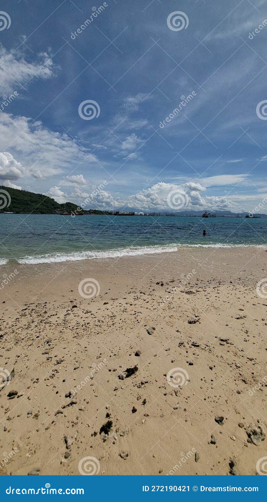 Beach with Blue Sky and White Sands Stock Image - Image of blue, beach ...