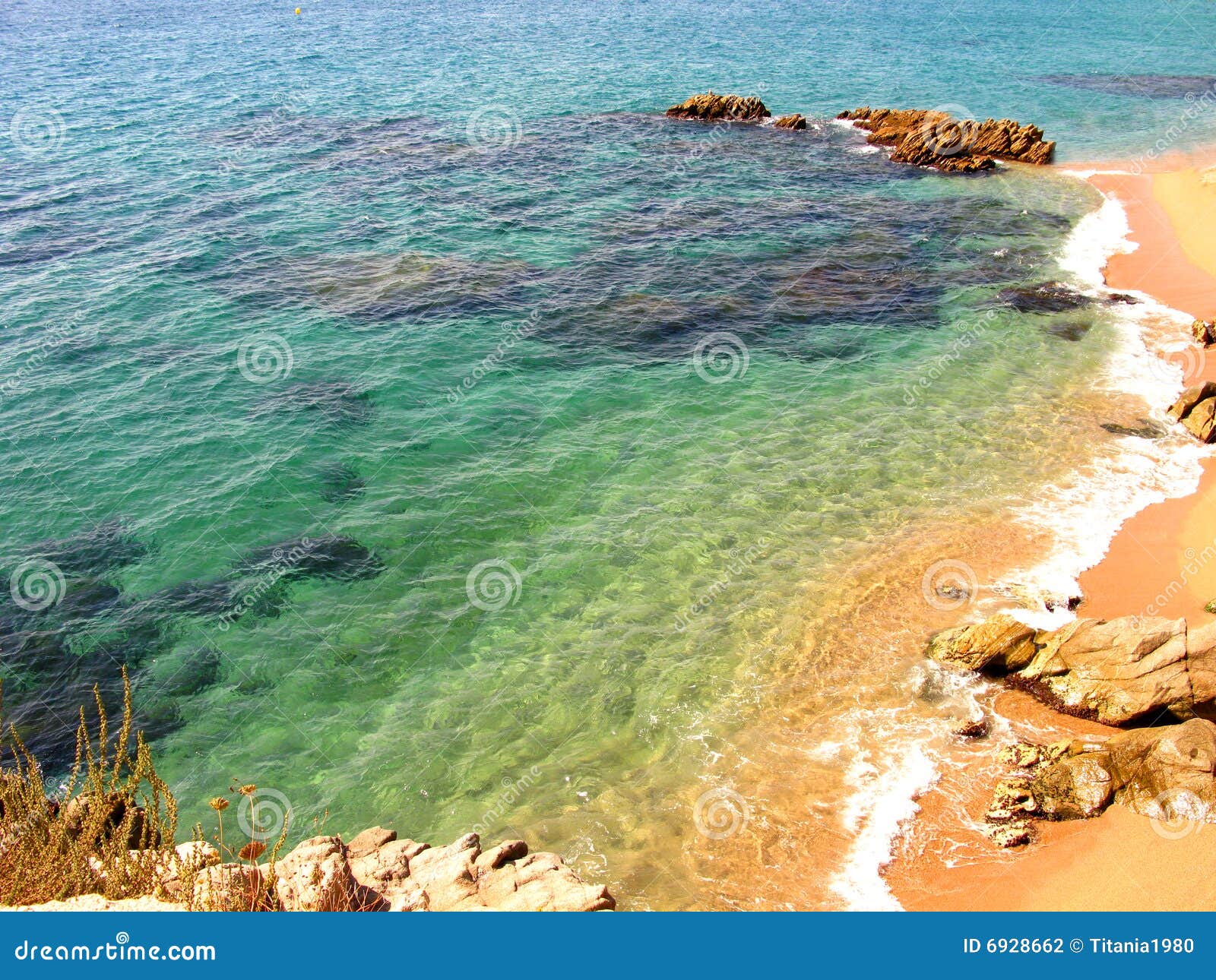 Beach and blue water stock photo. Image of nature, sunny - 6928662