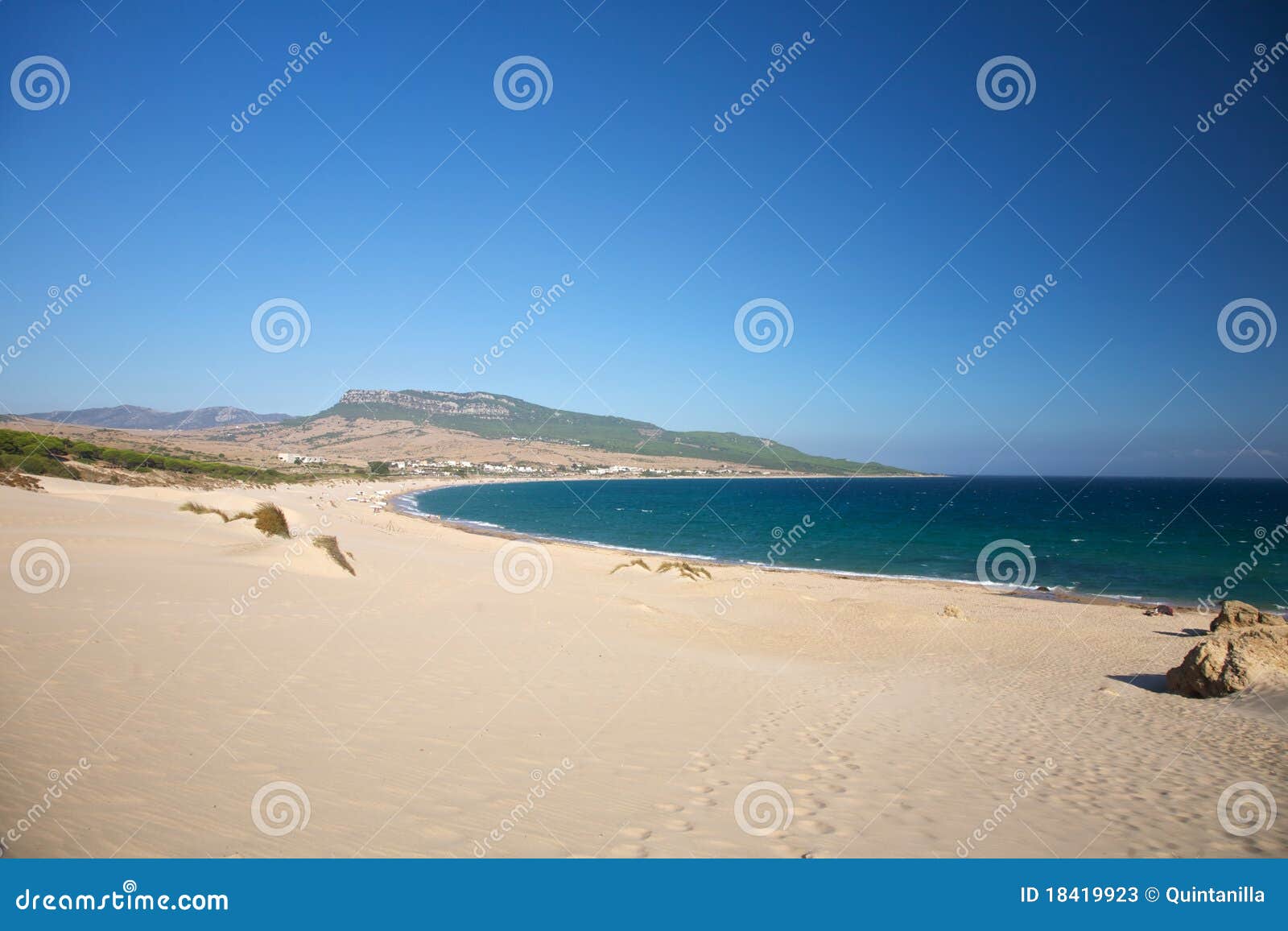 Beach of Bolonia stock image. Image of horizon, holidays - 18419923