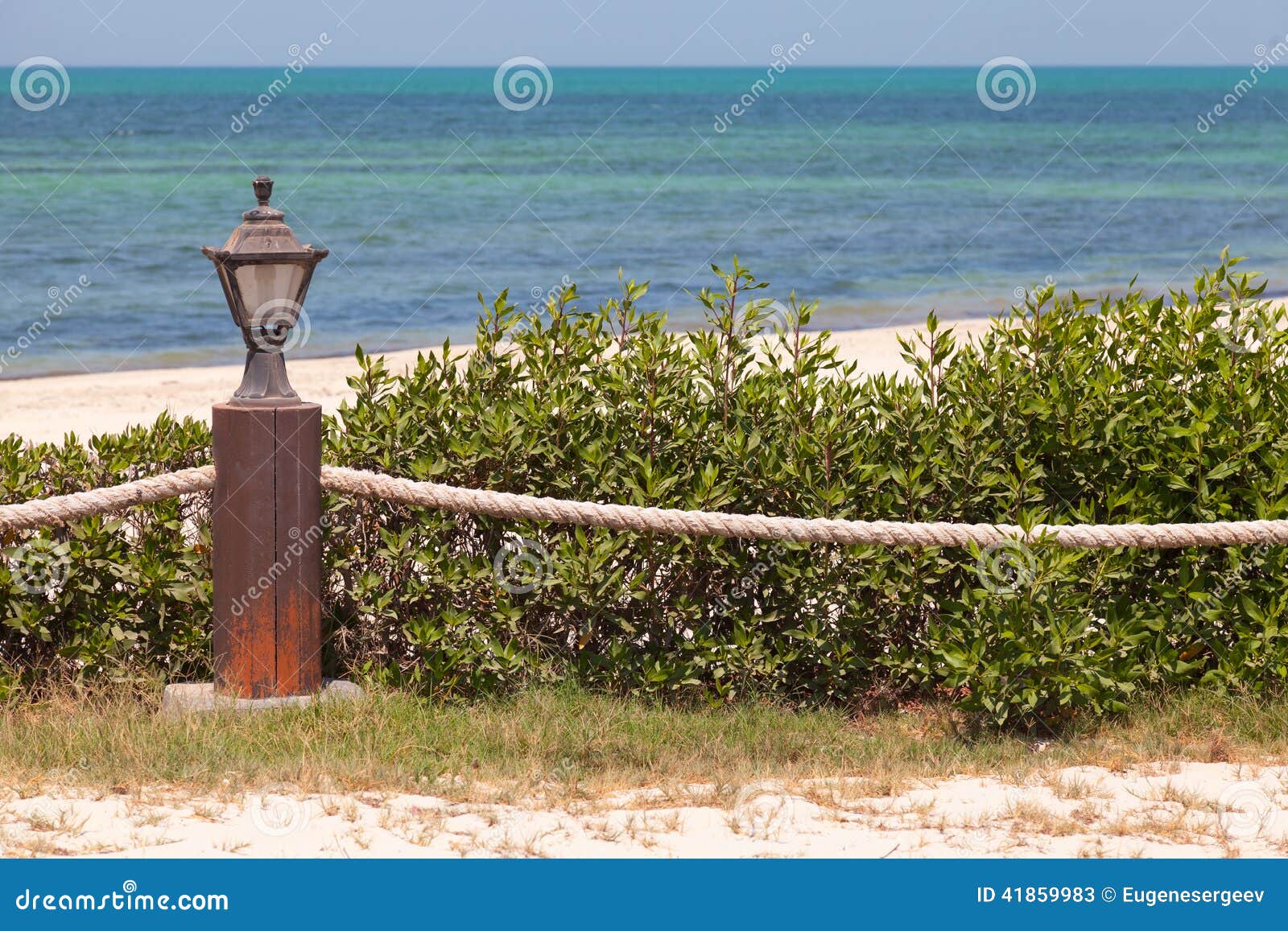 Beach Border Railing with Rope Stock Image - Image of sandy, outdoor ...