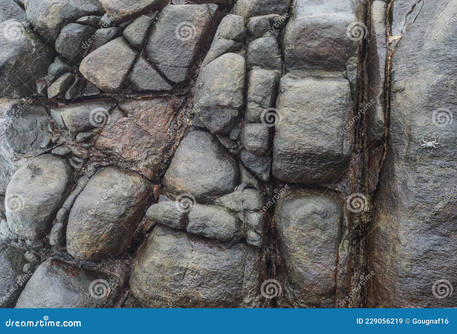 Beach Boulders Melted Together into a Large Rock Stock Image - Image of ...