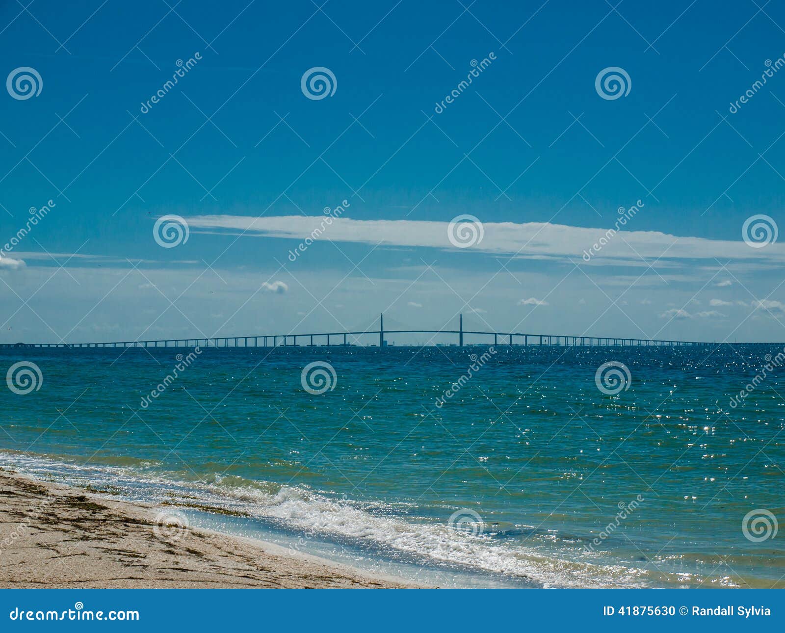 Beach and Bridge stock photo. Image of ocean, boat, sinking - 41875630