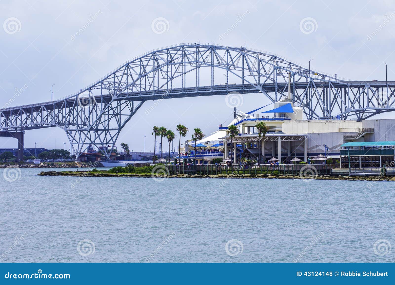 Beach with Bridge View stock photo. Image of construction - 43124148