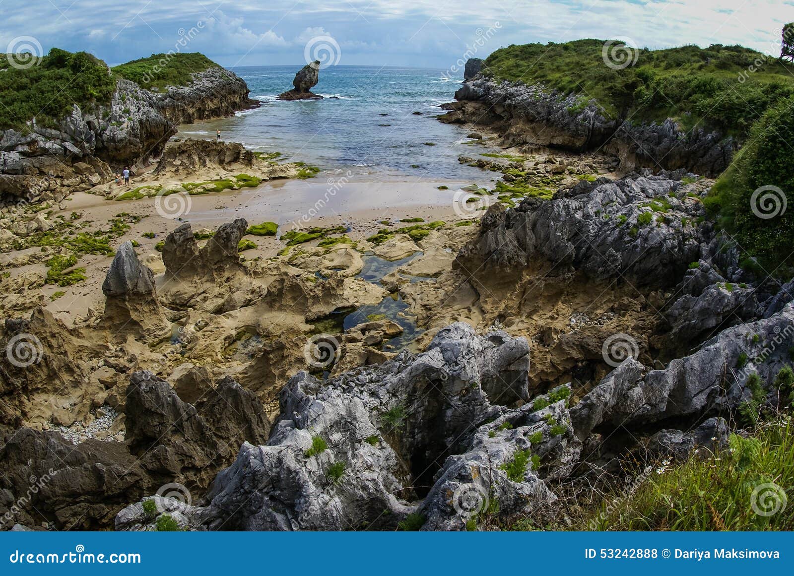 Beach at Buelna, Asturia Y Cantabria, Spain Stock Photo - Image of ...