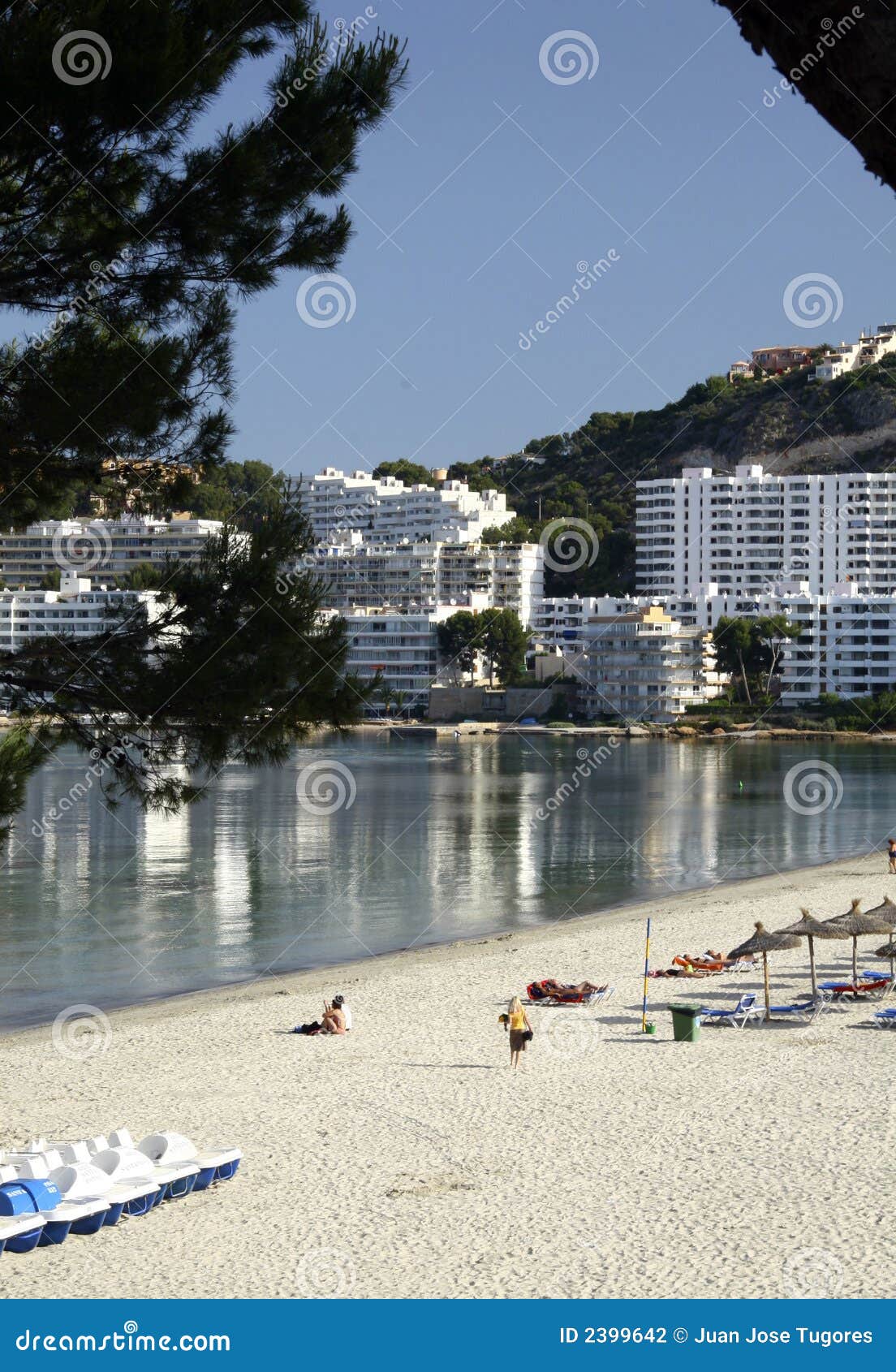 Beach and Buildings at Majorca Stock Photo - Image of popular, condos ...
