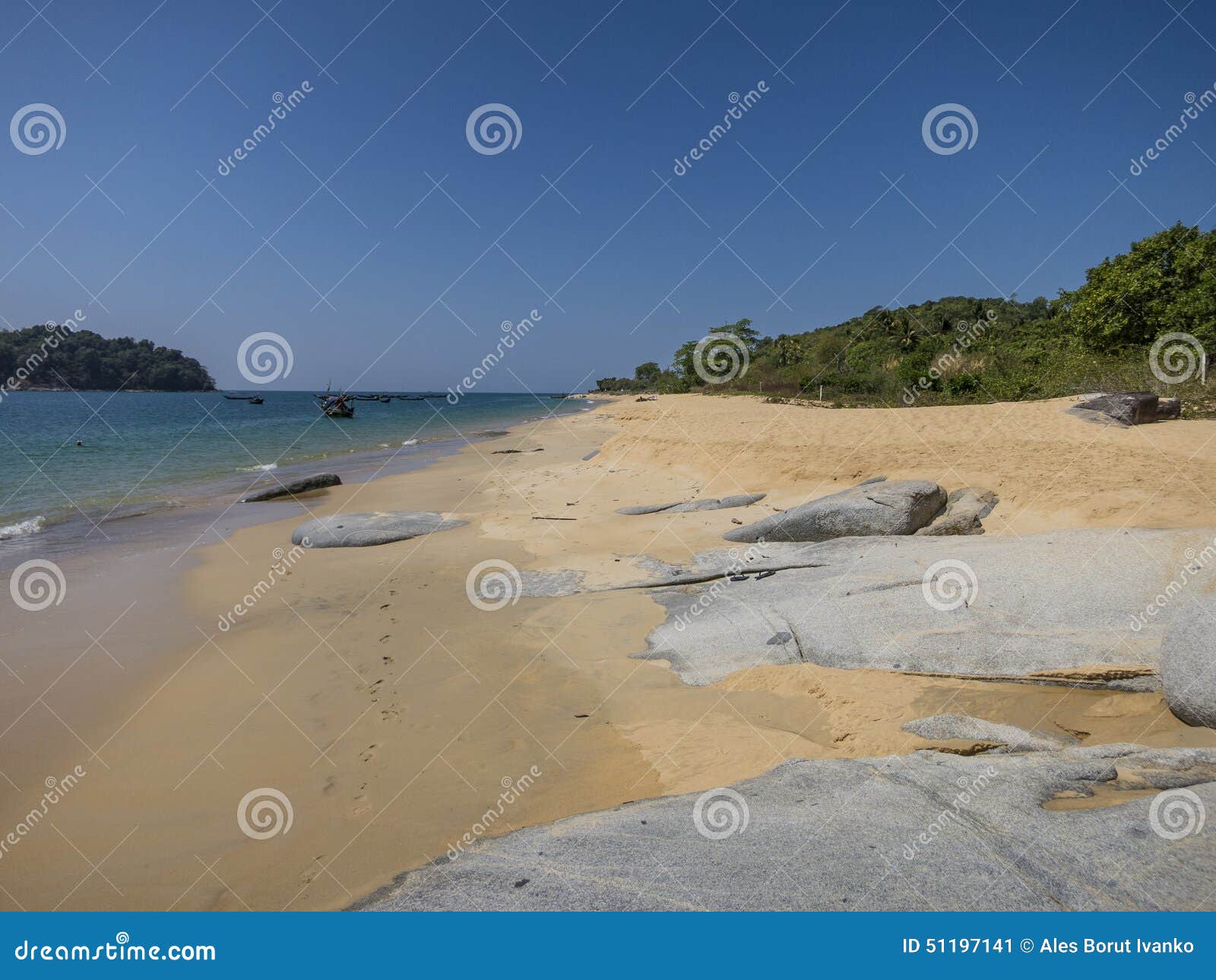 Beach in Burma stock image. Image of sand, tree, ocean - 51197141