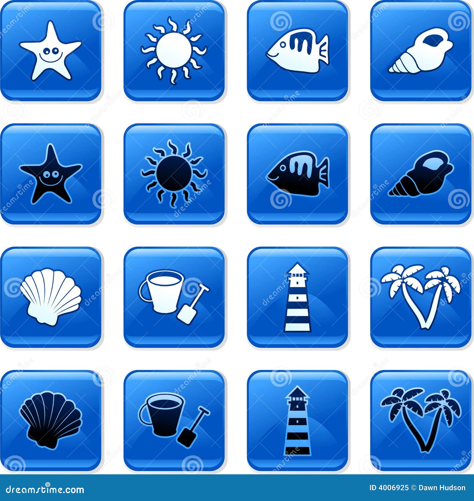 Beach buttons stock illustration. Illustration of coastal - 4006925