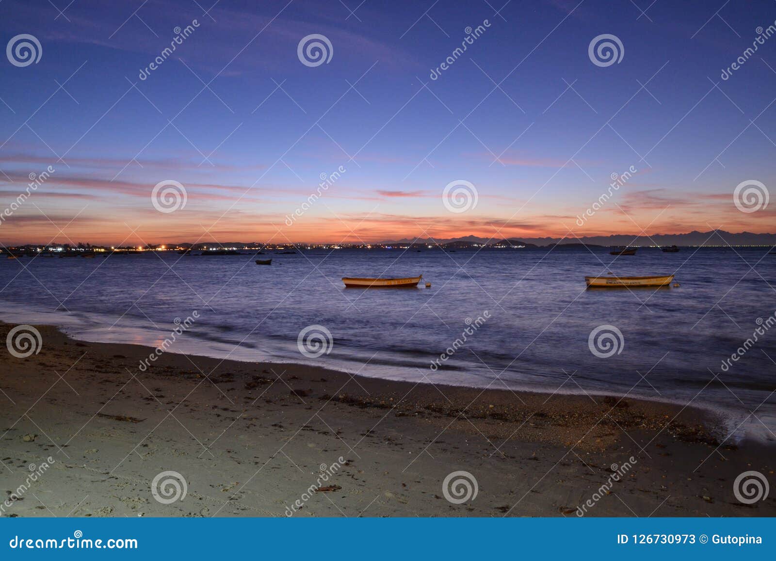 Beach Buzios Sunset editorial stock photo. Image of beach - 126730973