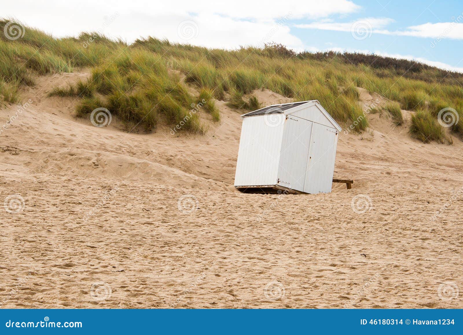 A Beach Cabin Overthrown by a Storm Stock Photo - Image of summer ...