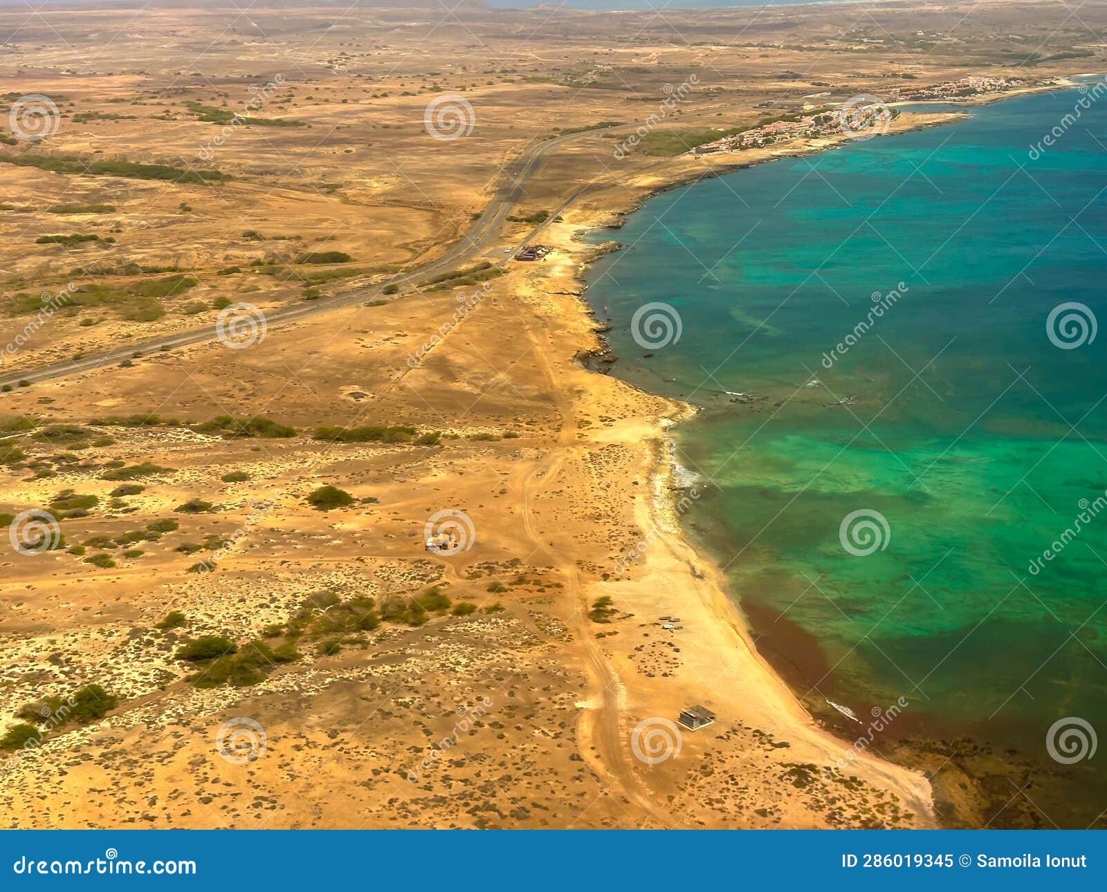 Beach in Cabo Verde Aerial View.photo during the Day. Stock Image ...