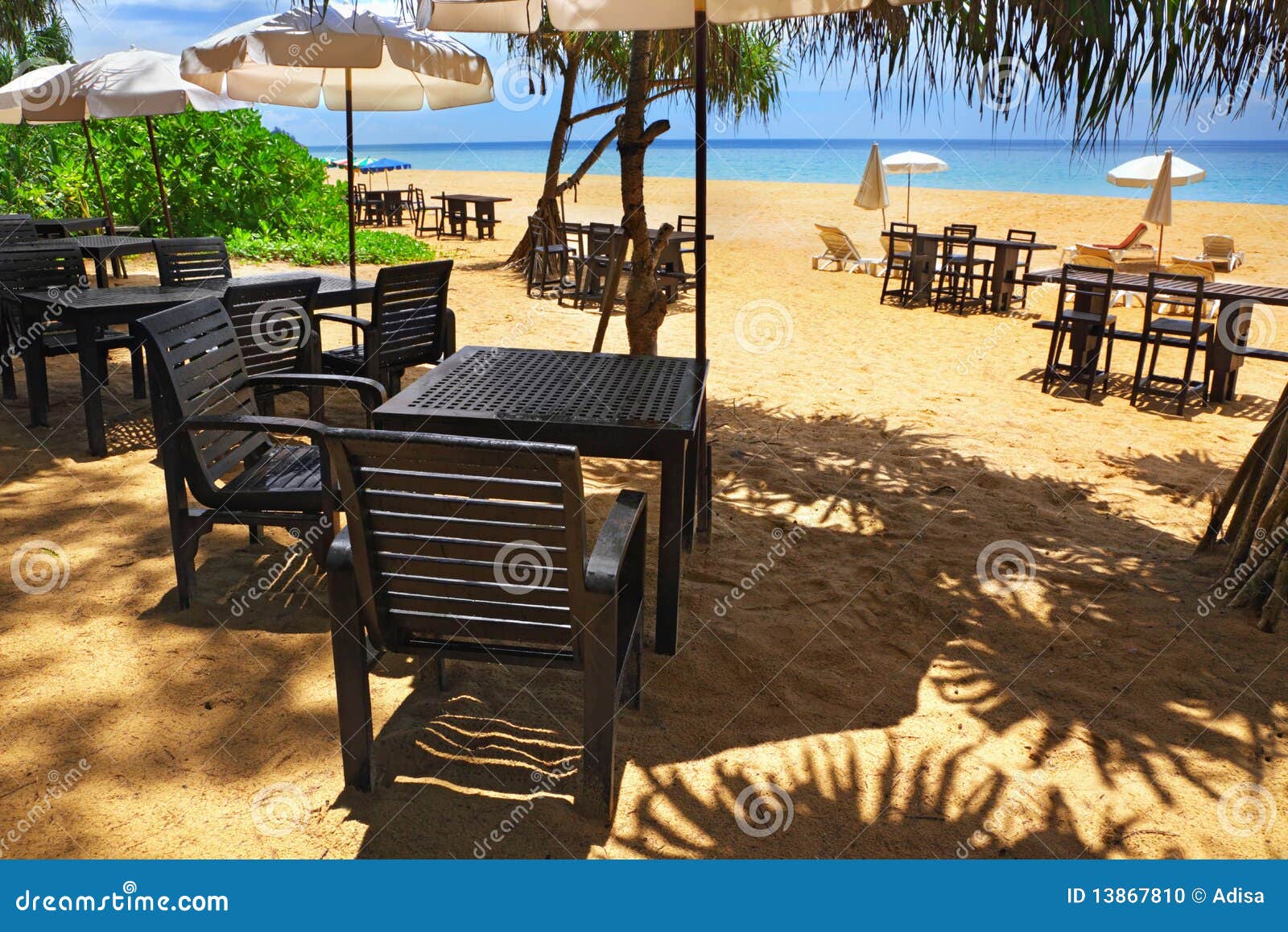 Beach cafe stock photo. Image of interior, idyllic, flowerpot - 13867810