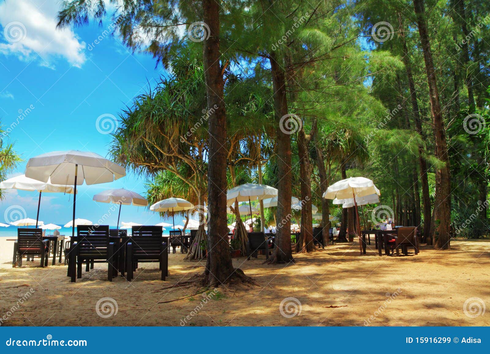 Beach cafe stock image. Image of idyllic, pacific, green - 15916299