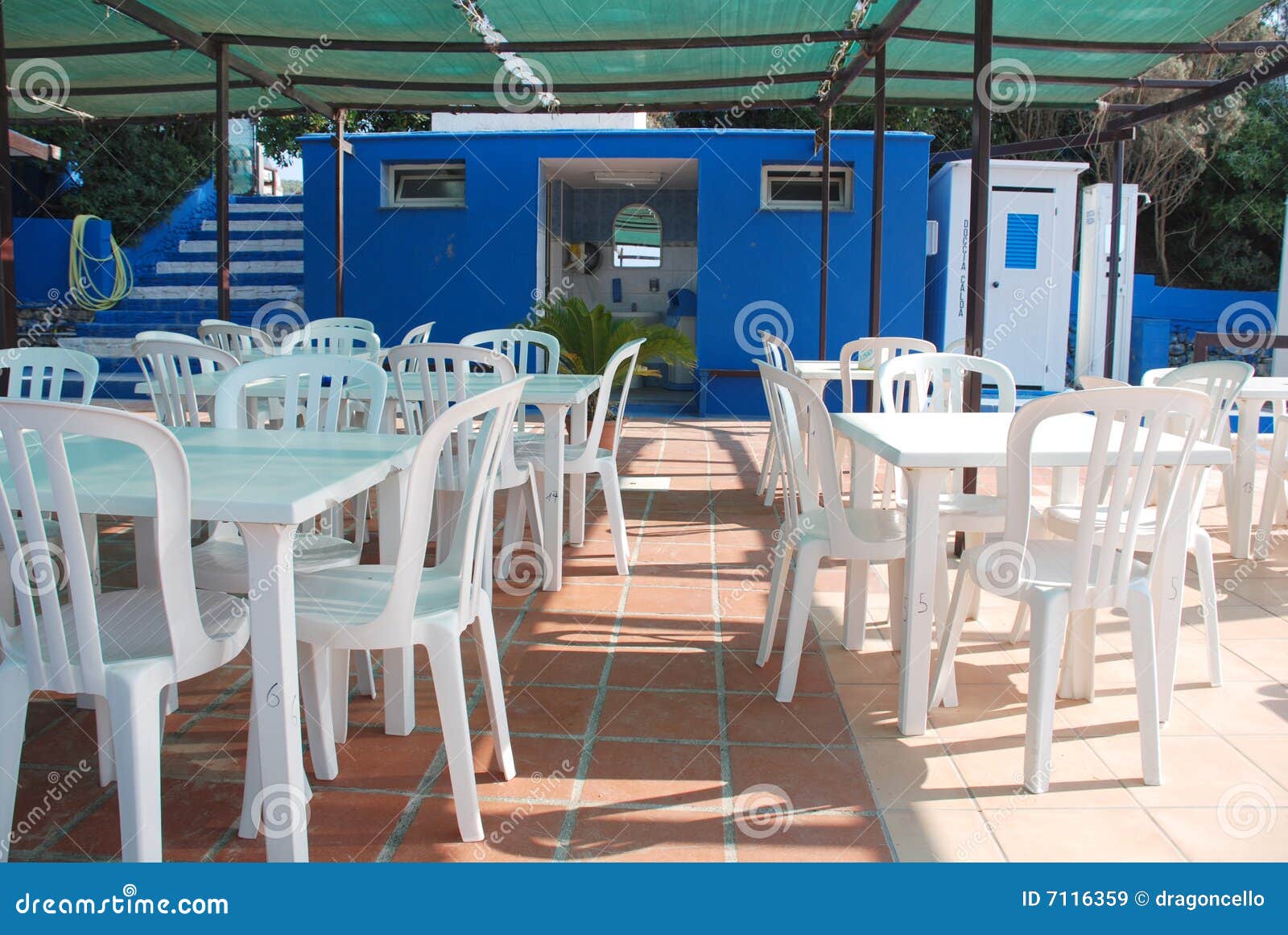 Beach Cafe with Background Bathroom Stock Image - Image of empty, italy ...
