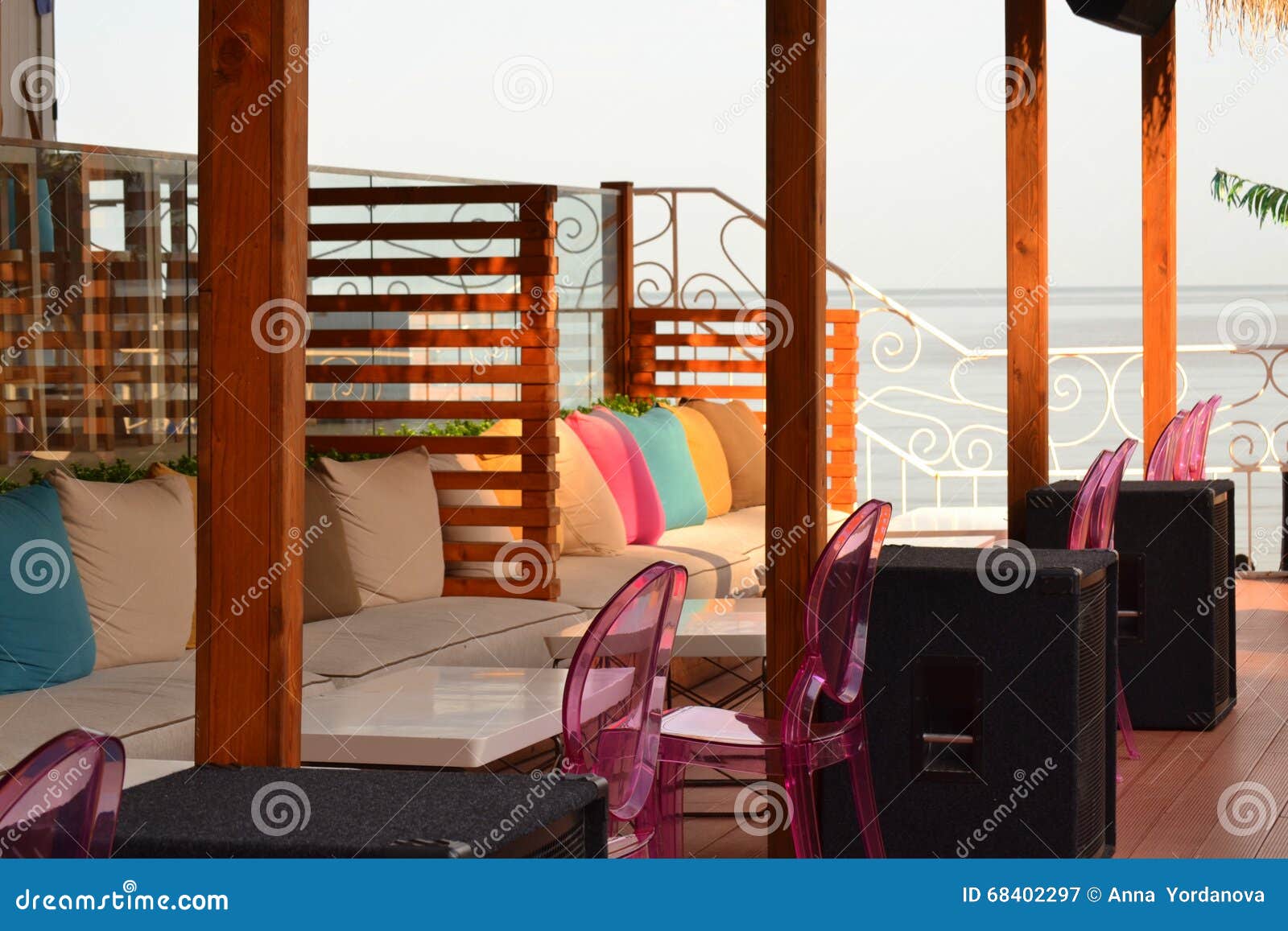 Beach cafe stock image. Image of design, furniture, deck - 68402297