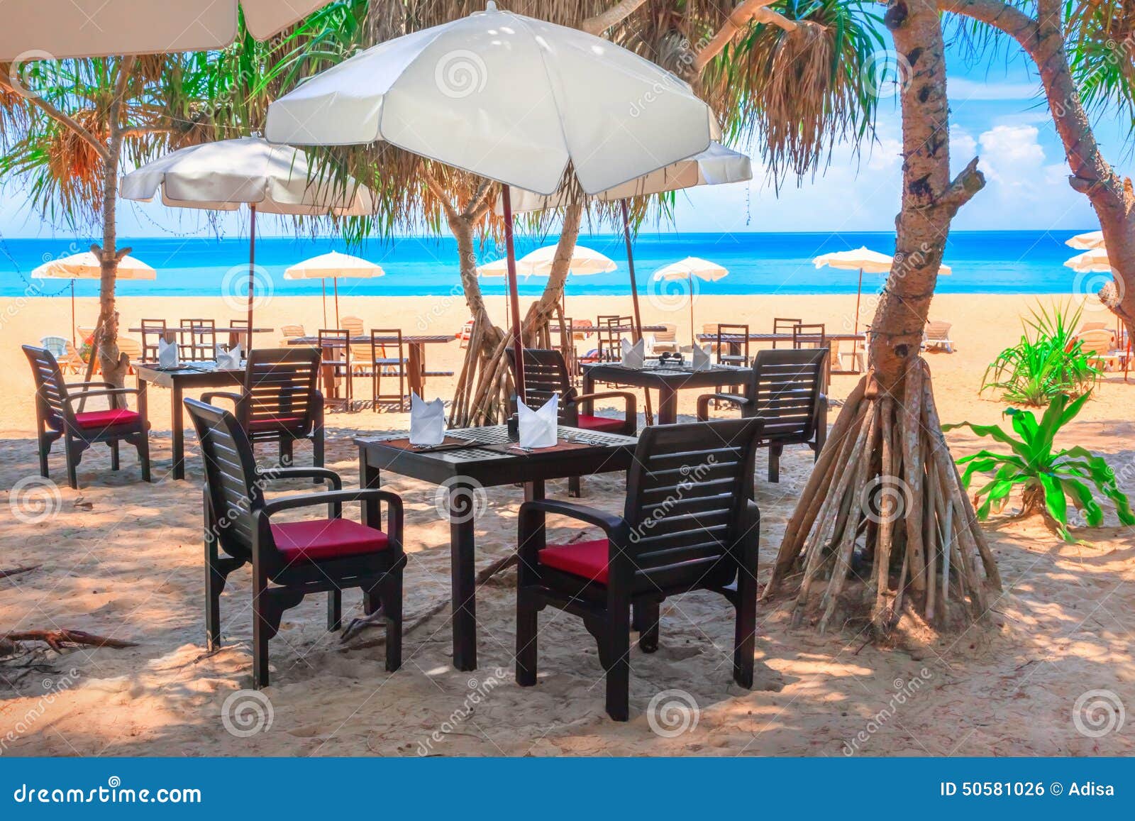 Beach cafe stock photo. Image of asia, chair, outside - 50581026