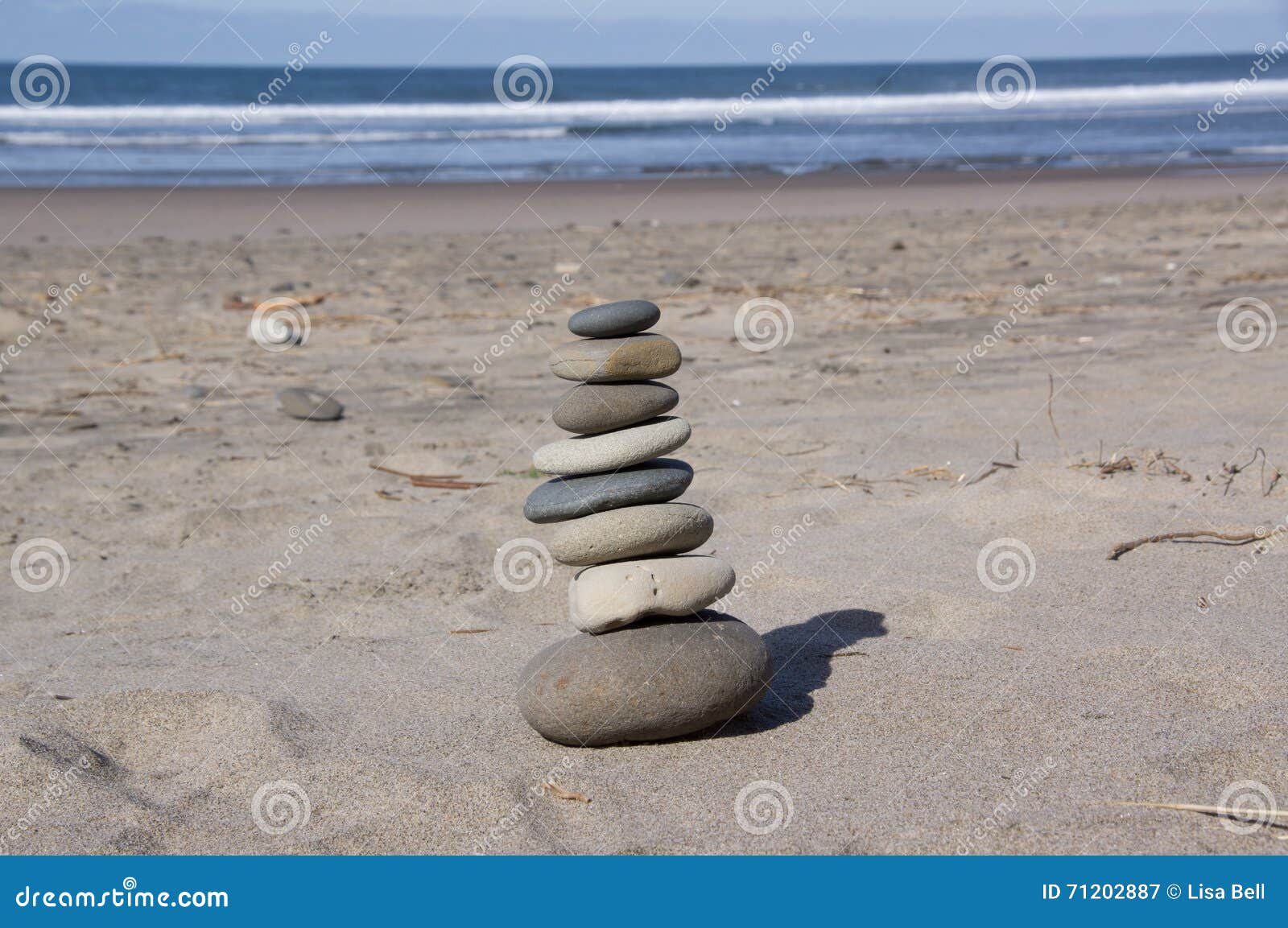 Beach Cairn stock image. Image of beach, pacific, sand - 71202887