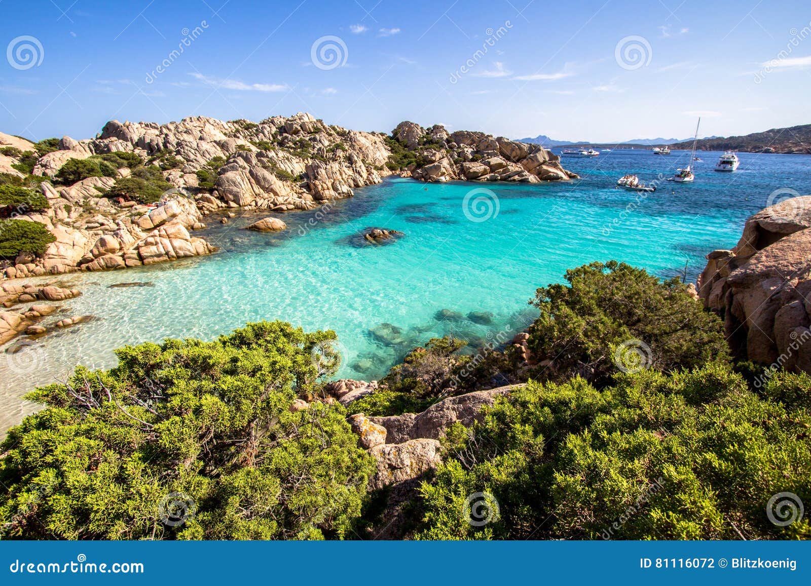 Beach of Cala Coticcio, Sardinia, Italy Stock Photo - Image of ...