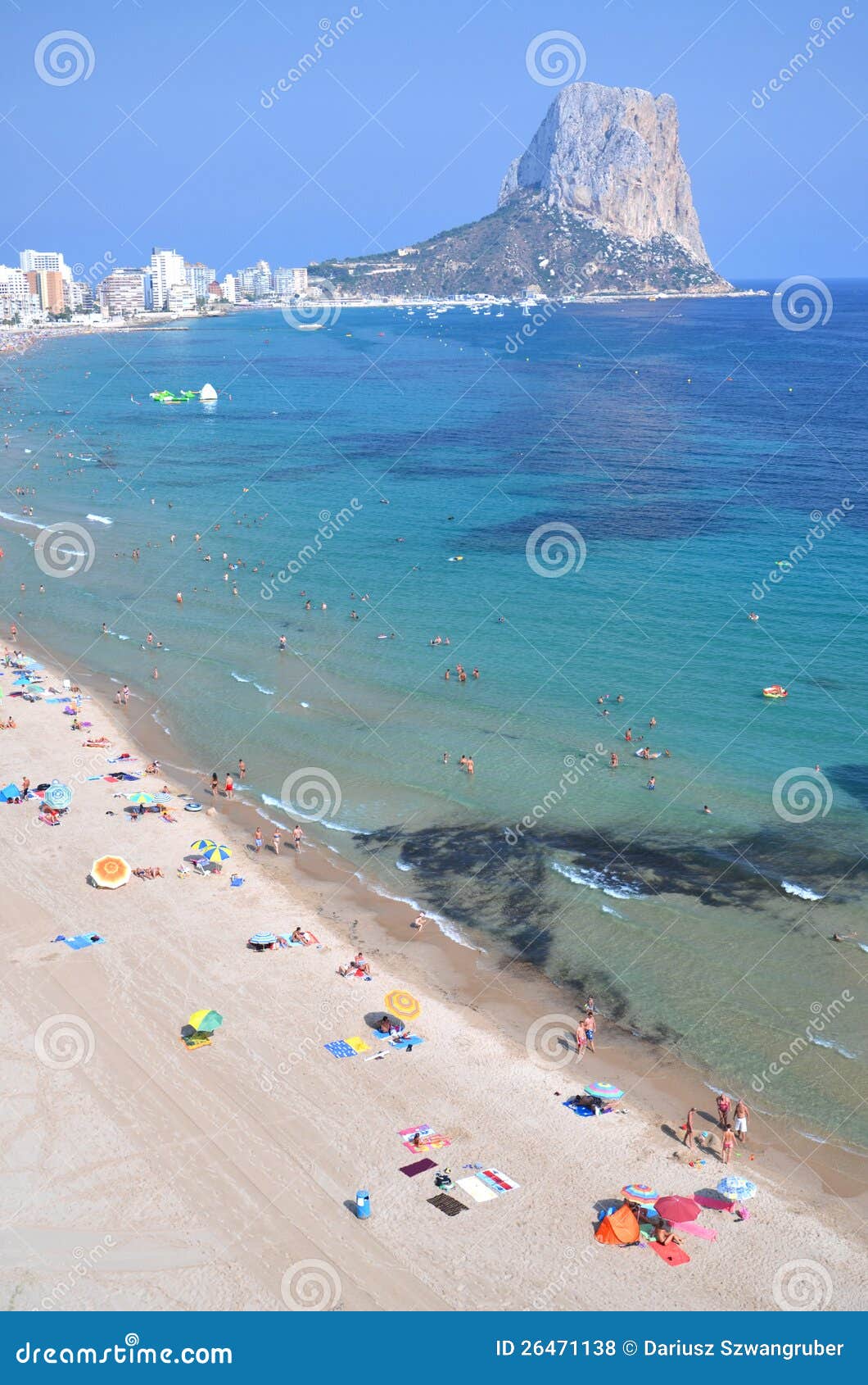 Beach in Calpe, Spain stock photo. Image of beach, leisure - 26471138