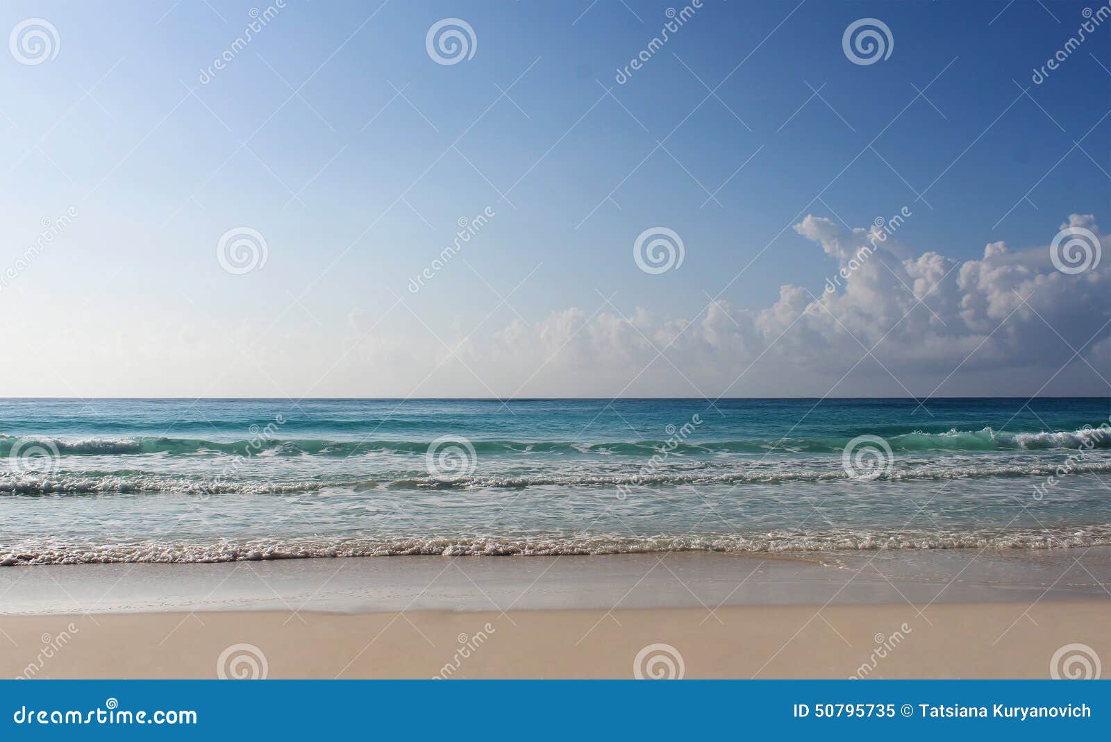 Beach and Caribbean Sea, Illustration Stock Image - Image of background ...