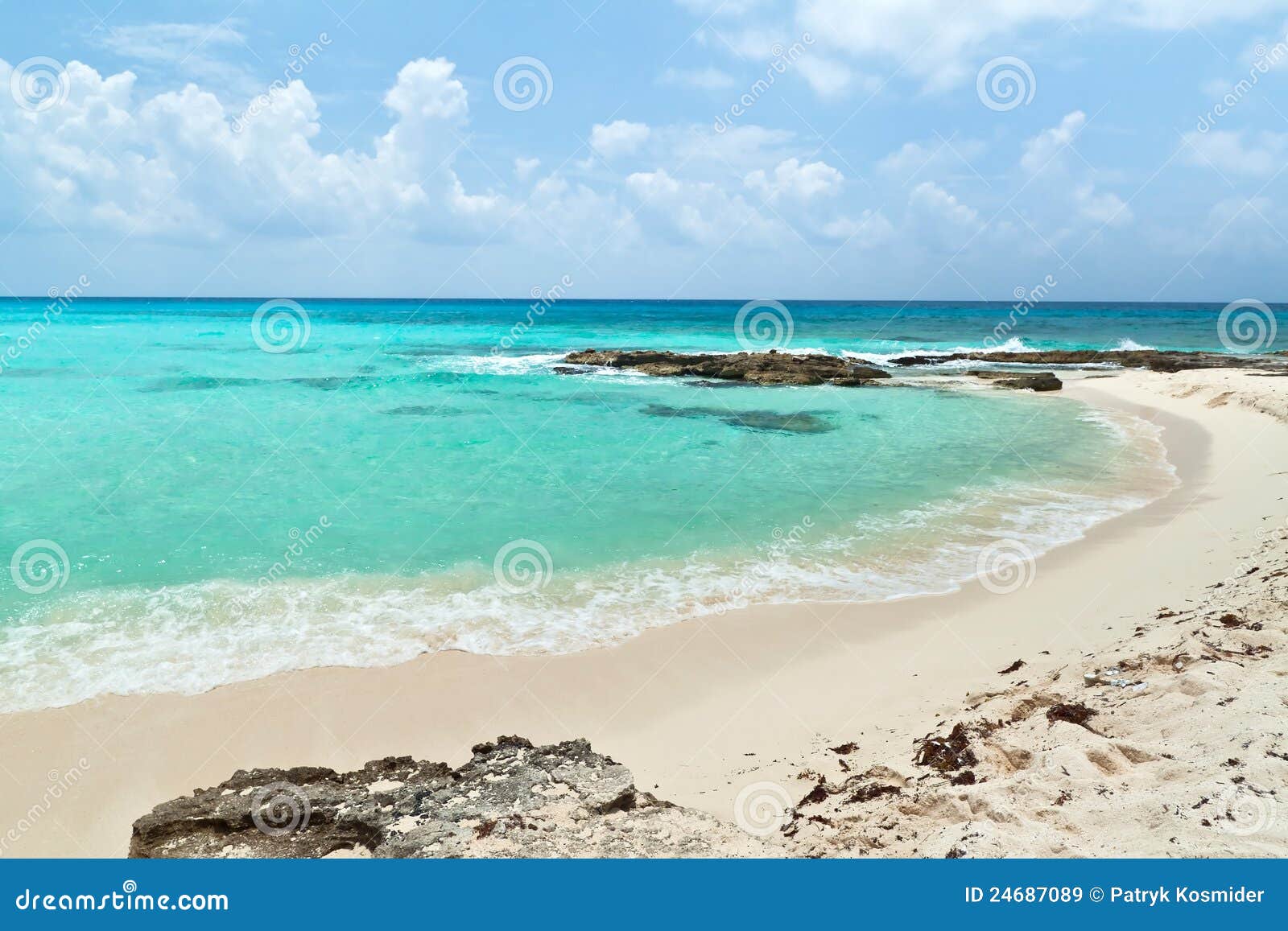 Beach of the Caribbean Sea in Mexico Stock Image - Image of caribbean ...