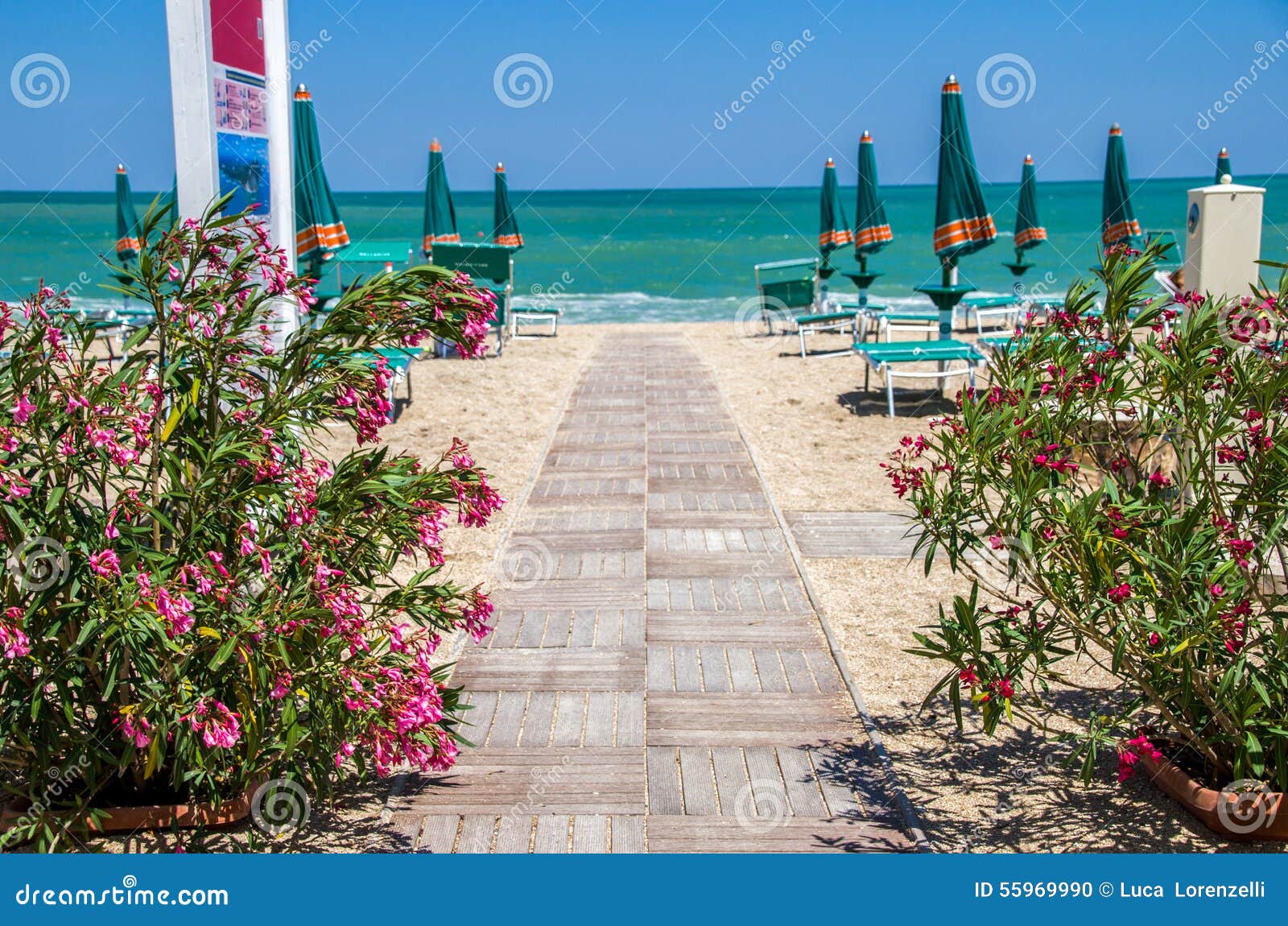 Beach Catwalk in Italy Numana Beach Stock Photo - Image of beachday ...