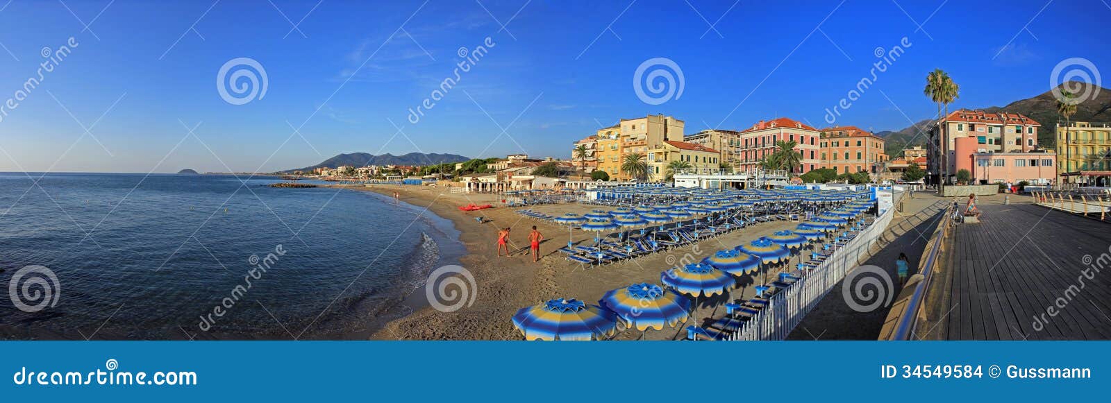 Beach of Ceriale editorial stock image. Image of historic - 34549584