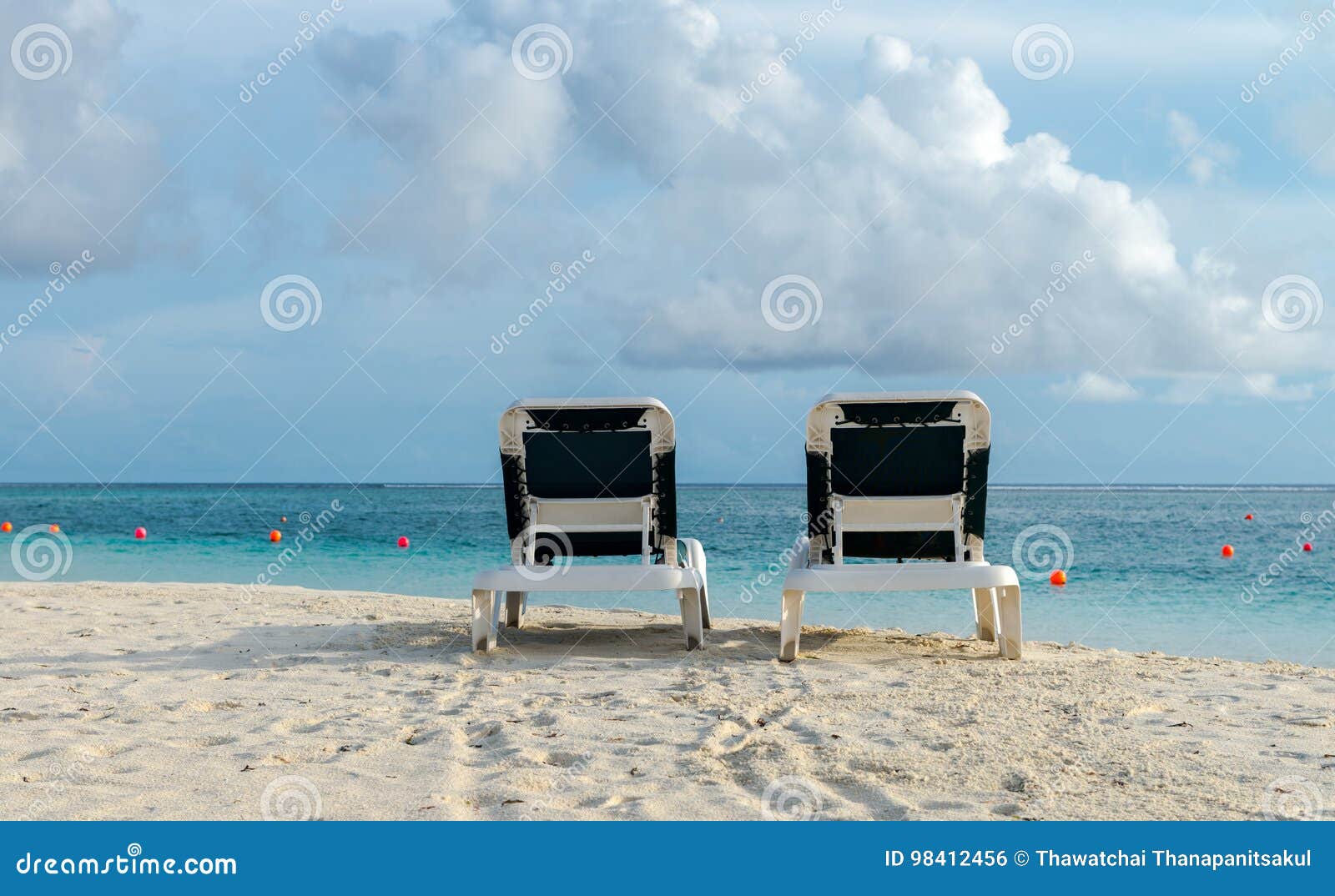 Beach Chair with Beach and Sea Views Stock Photo - Image of bungalow ...