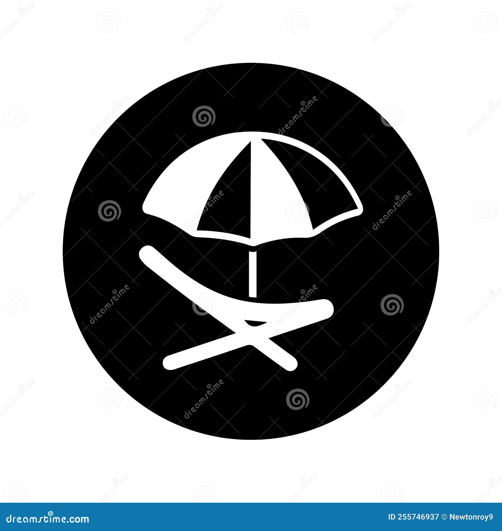 Beach, Chair, Deck Icon. Rounded Vector Design Stock Illustration - Illustration of chair ...