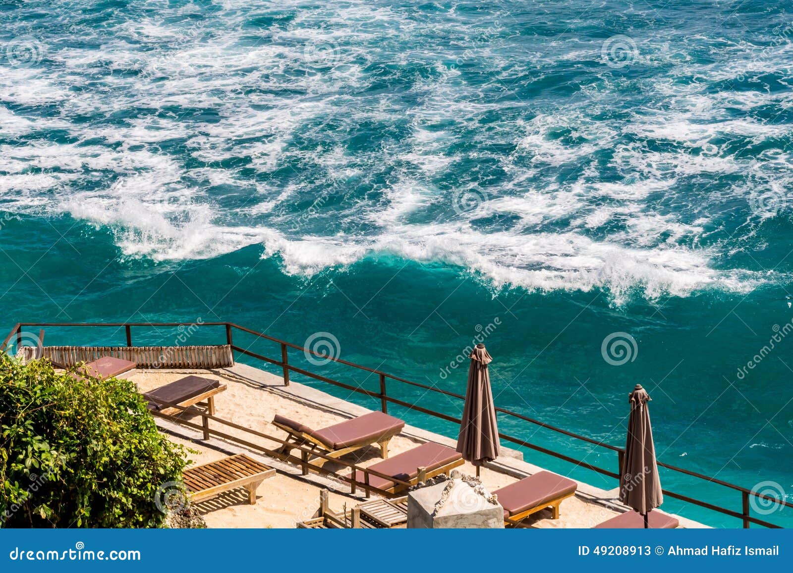 Beach Chair Facing the Sea on High Ground Stock Image - Image of chair ...