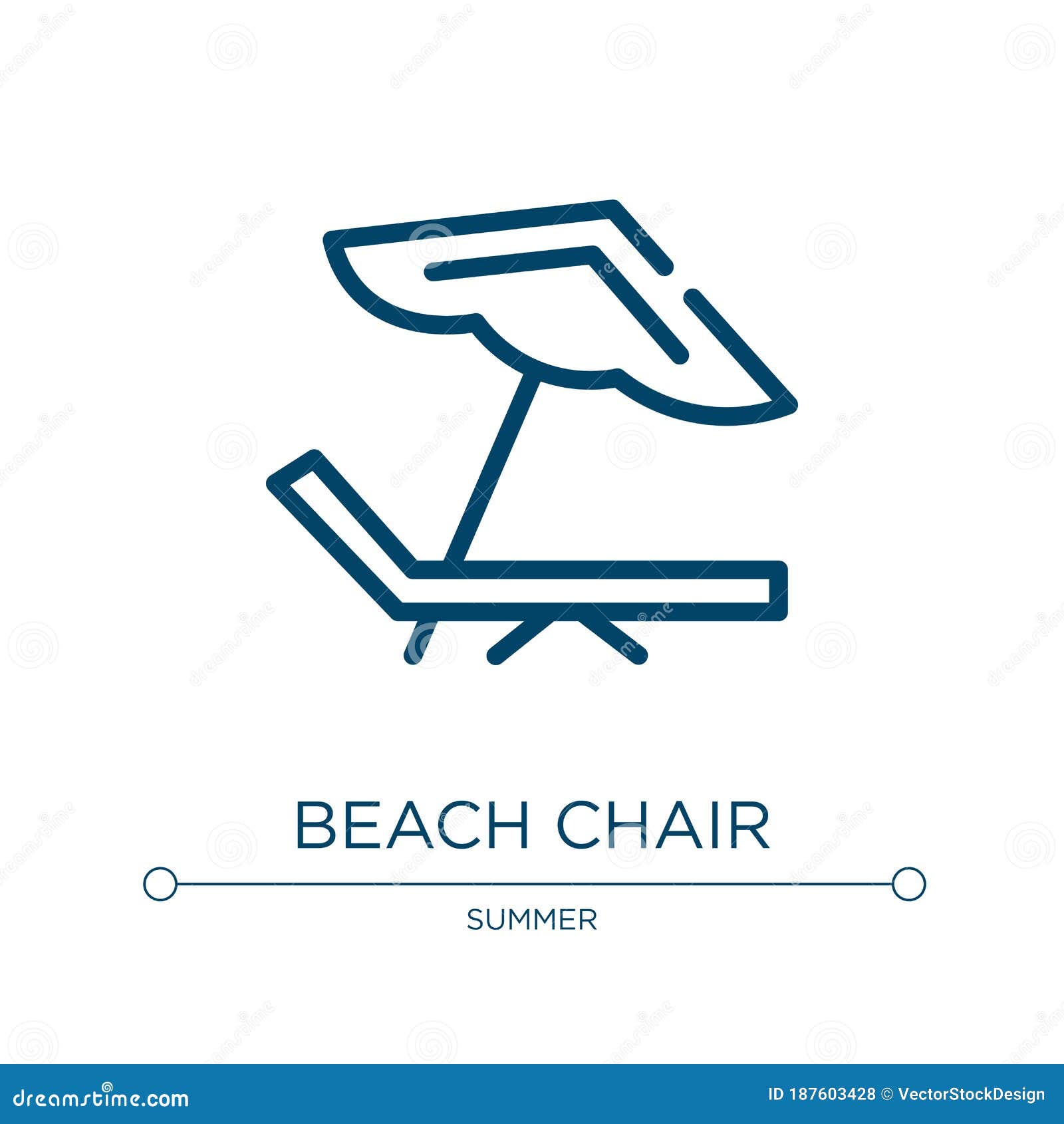 Beach Chair Icon. Linear Vector Illustration from Summer Collection ...