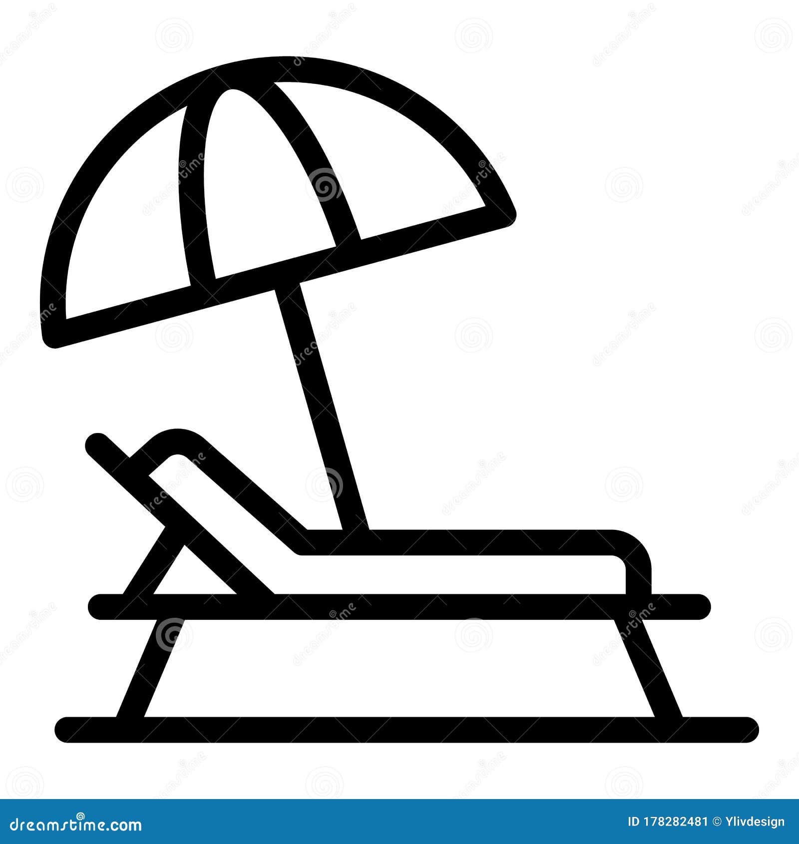 Beach Chair Icon, Outline Style Stock Vector - Illustration of line ...