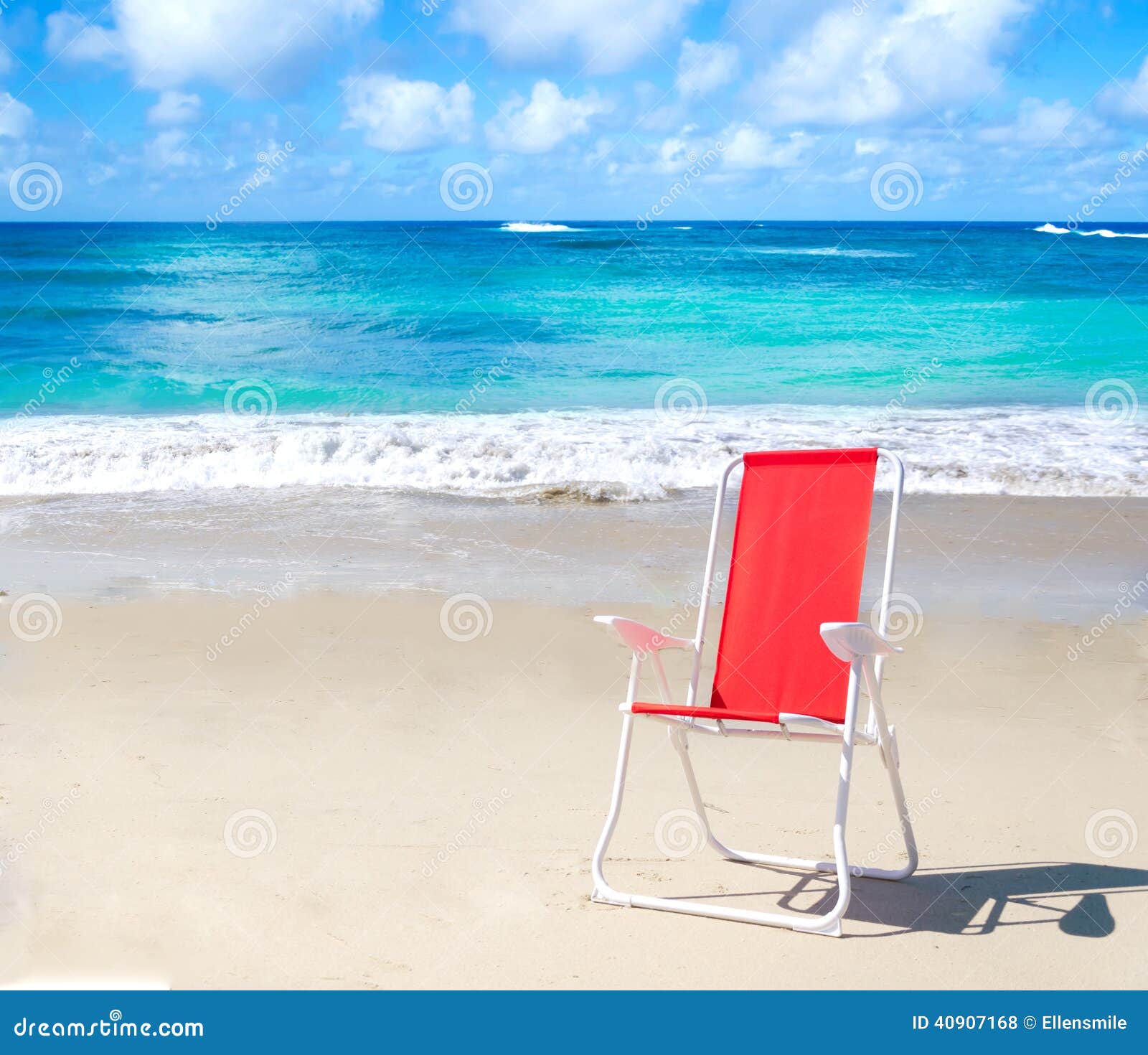 Beach chair by the ocean stock photo. Image of scene - 40907168