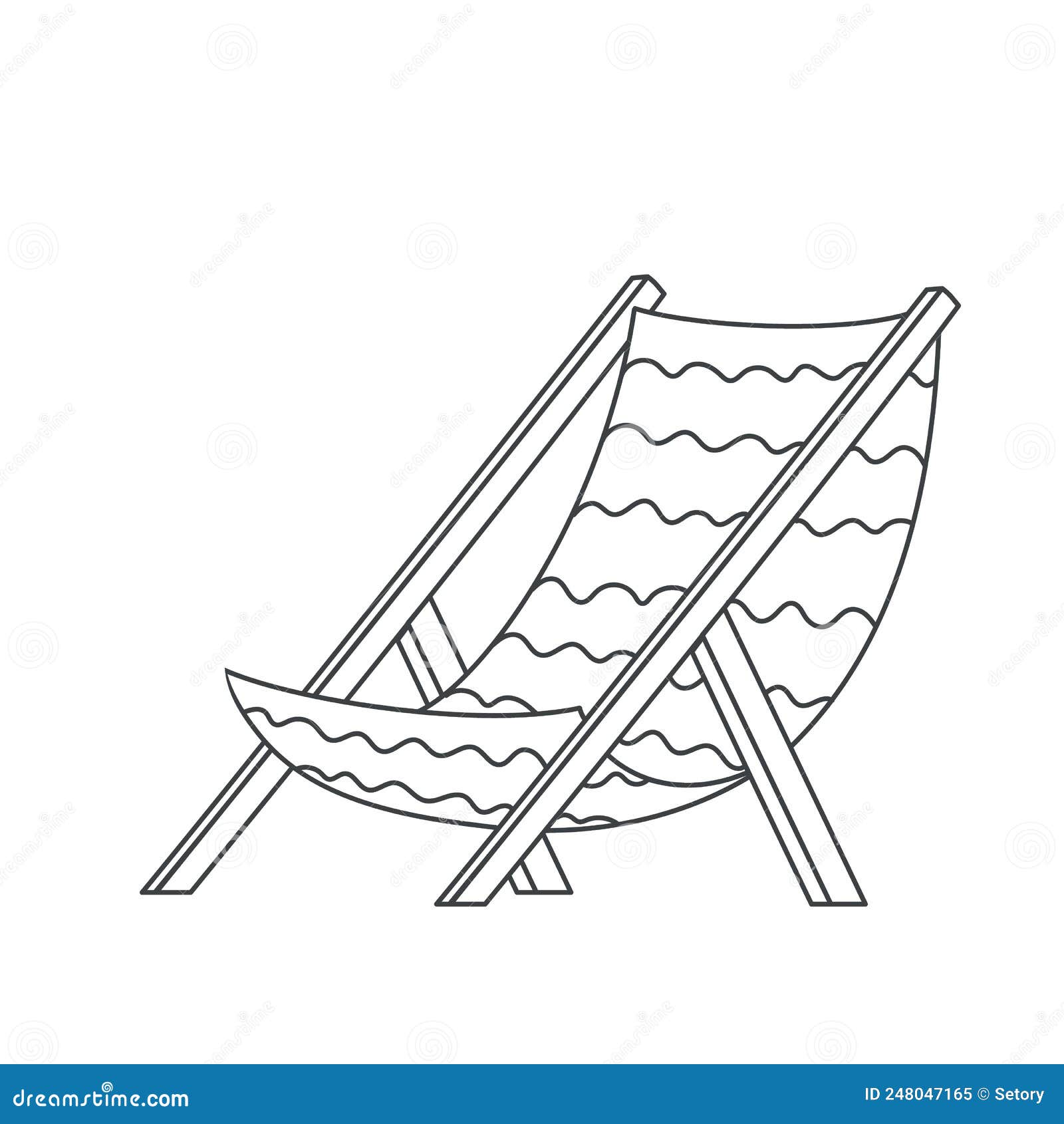 Beach Chair stock vector. Illustration of vacation, thin - 248047165