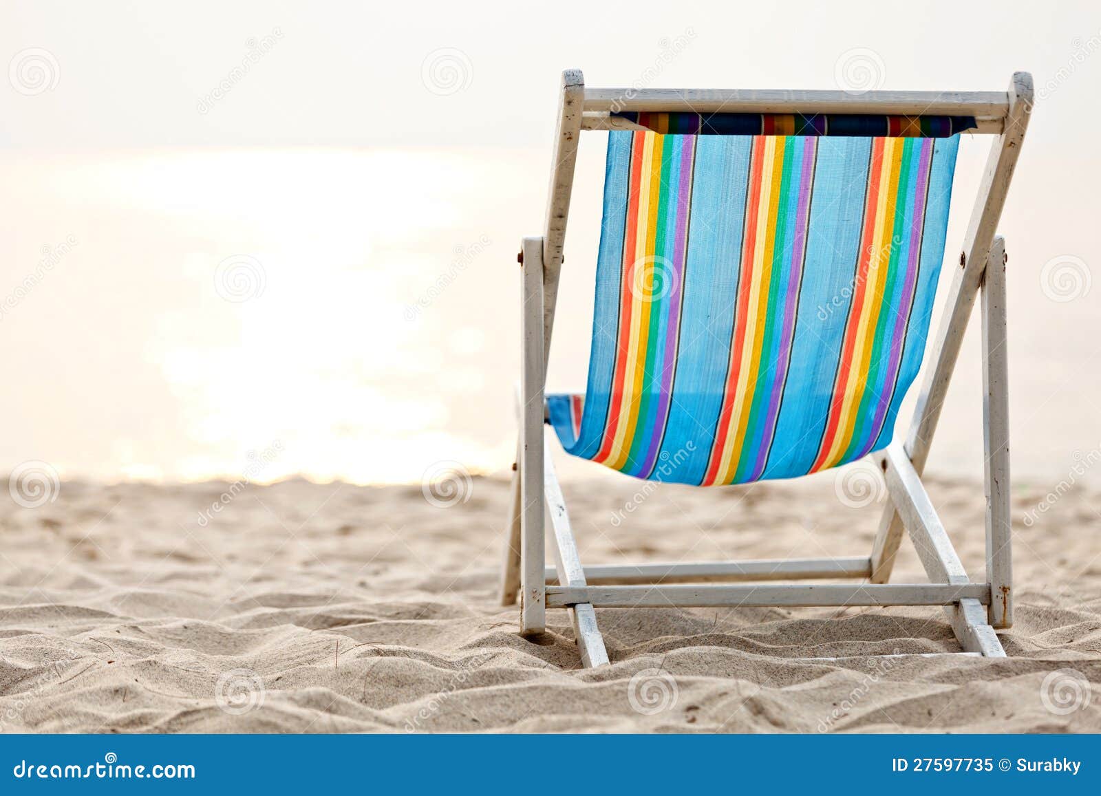 Beach chair on sand stock image. Image of scenic, romantic - 27597735
